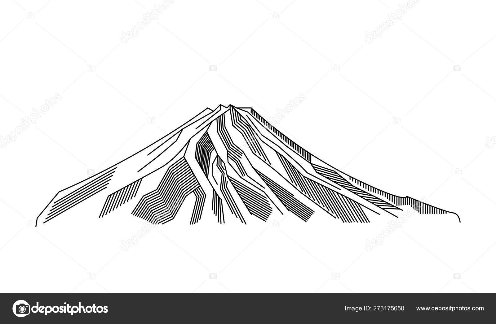 Volcano Clip Art Black And White