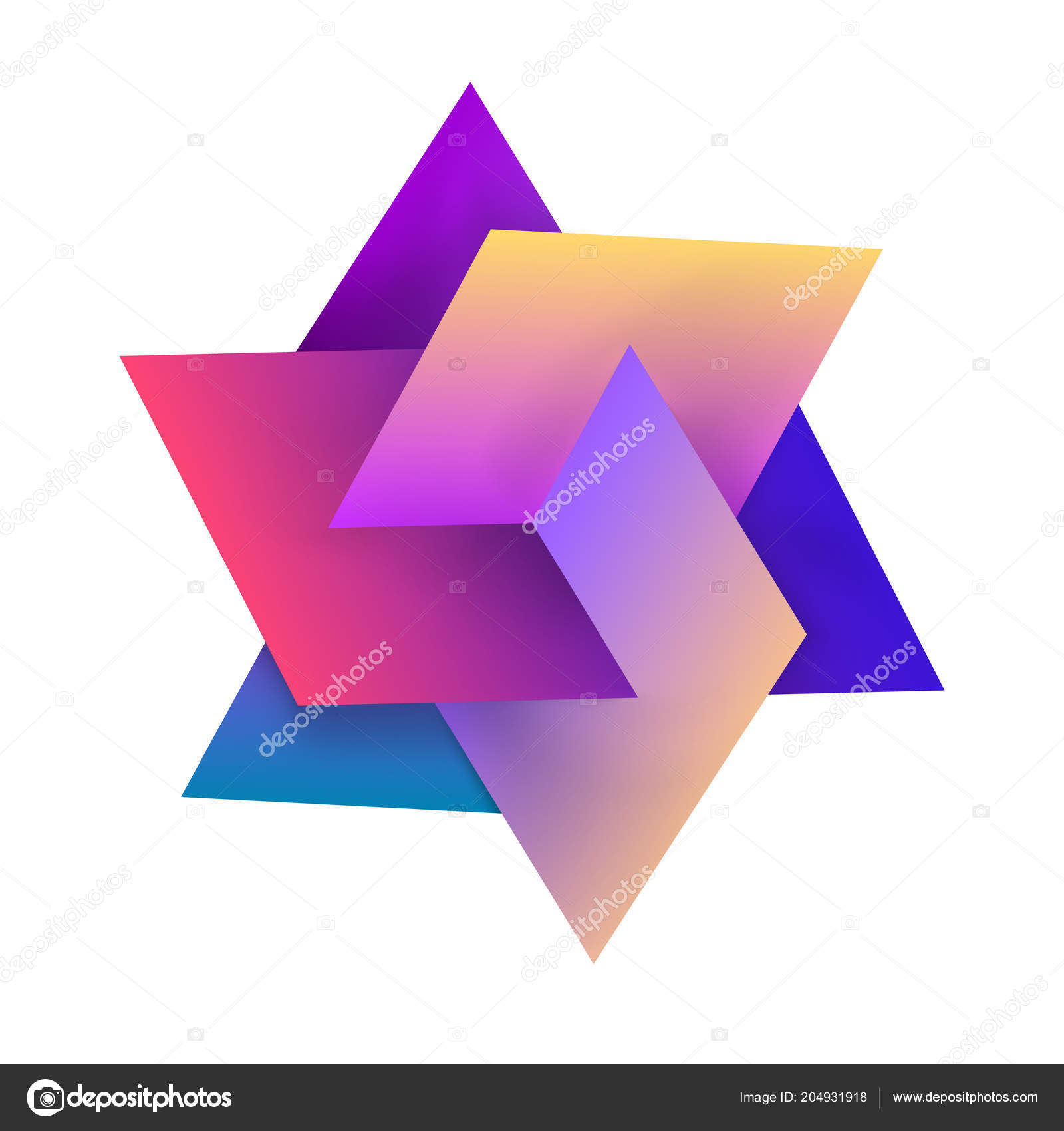 Abstract Interlocking Colorful Rectangles Three Dimensional Symbol ...