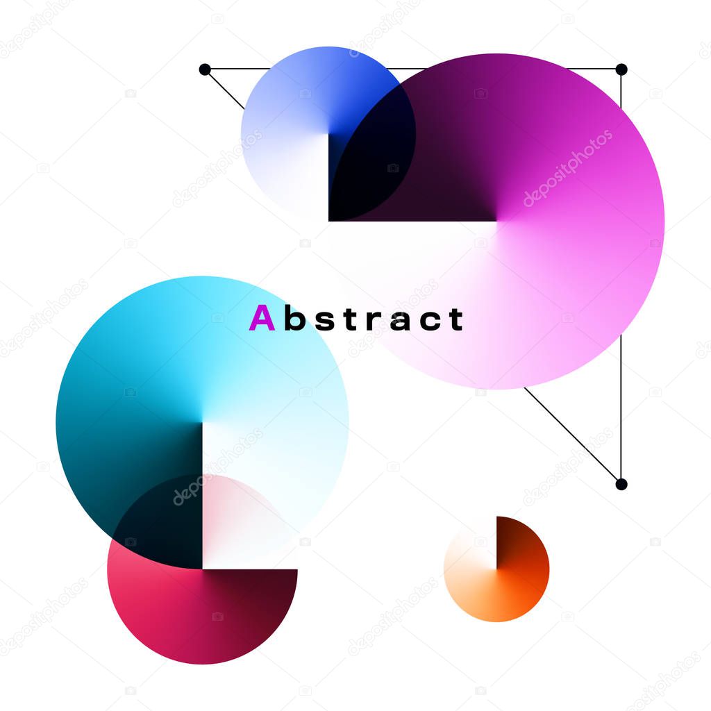 Círculos geométricos de gradiente de ángulo colorido aislados sobre ...