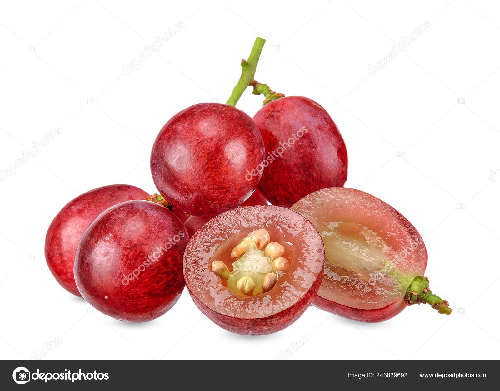 Red Grape Isolated White Clipping Path Stock Photo by ©khumthongonline ...