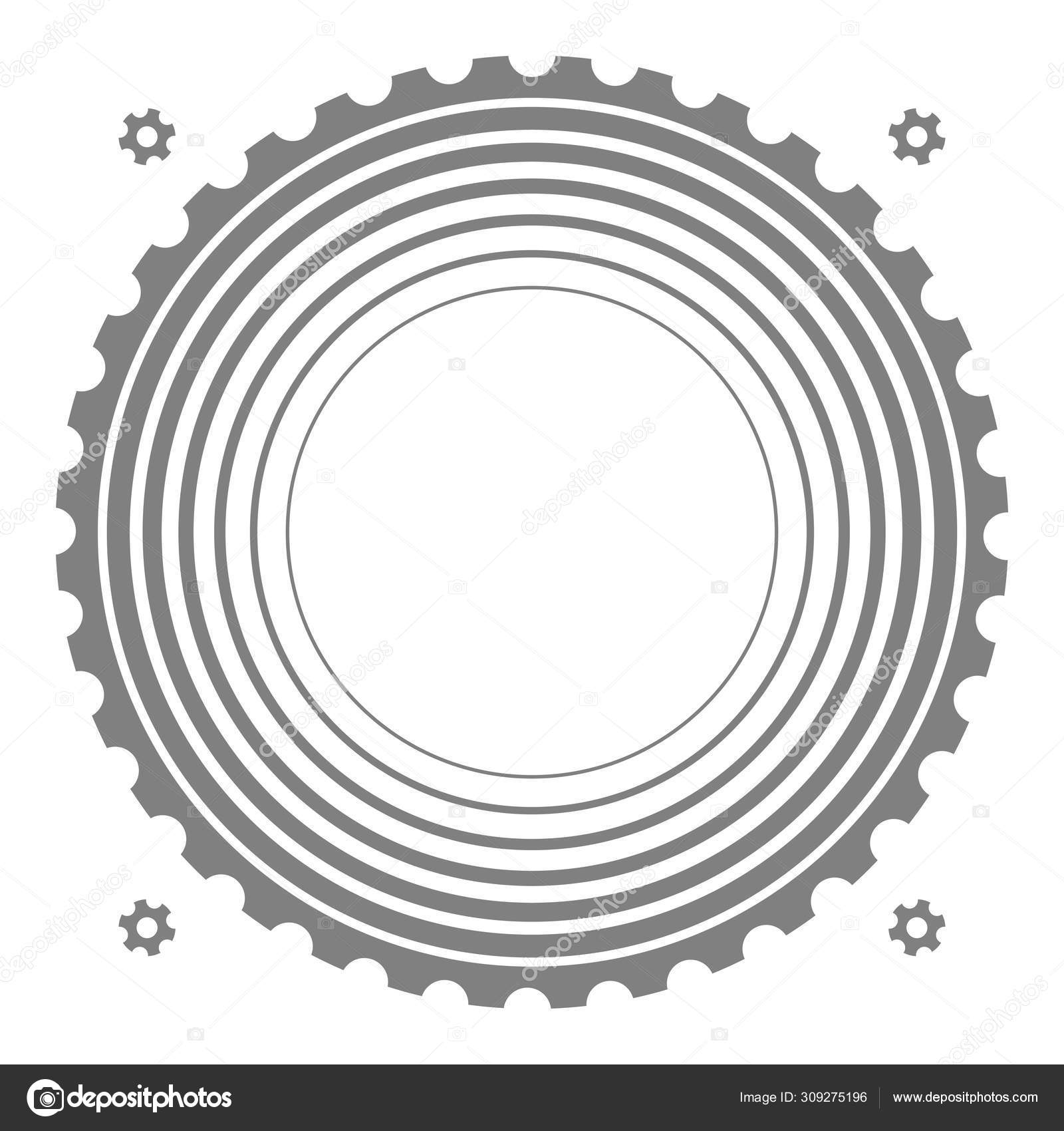 Technical background with concentric circles and gear silhouettes ...