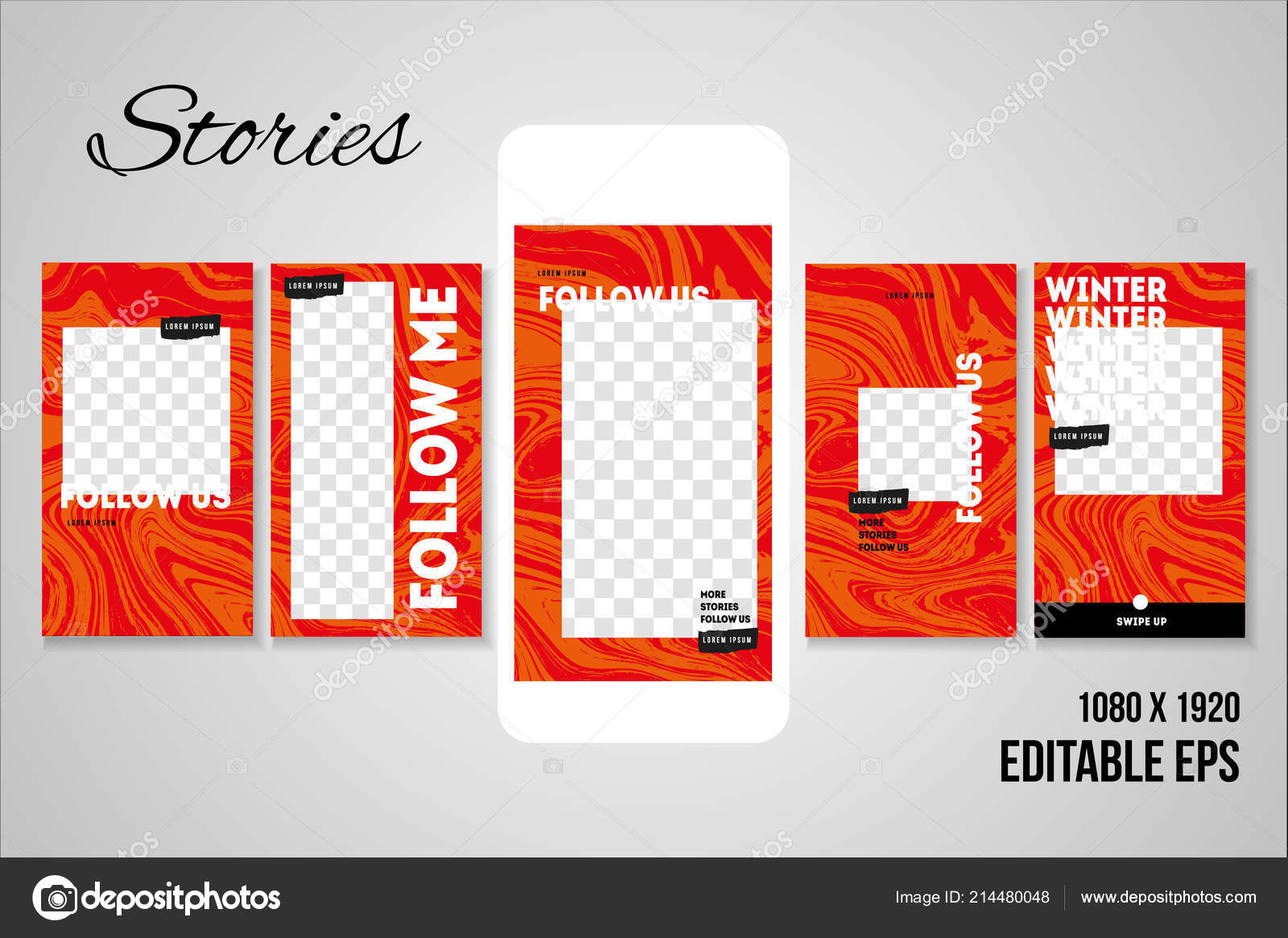 Editable Social media Stories vector template Stock Vector by ©alejik ...