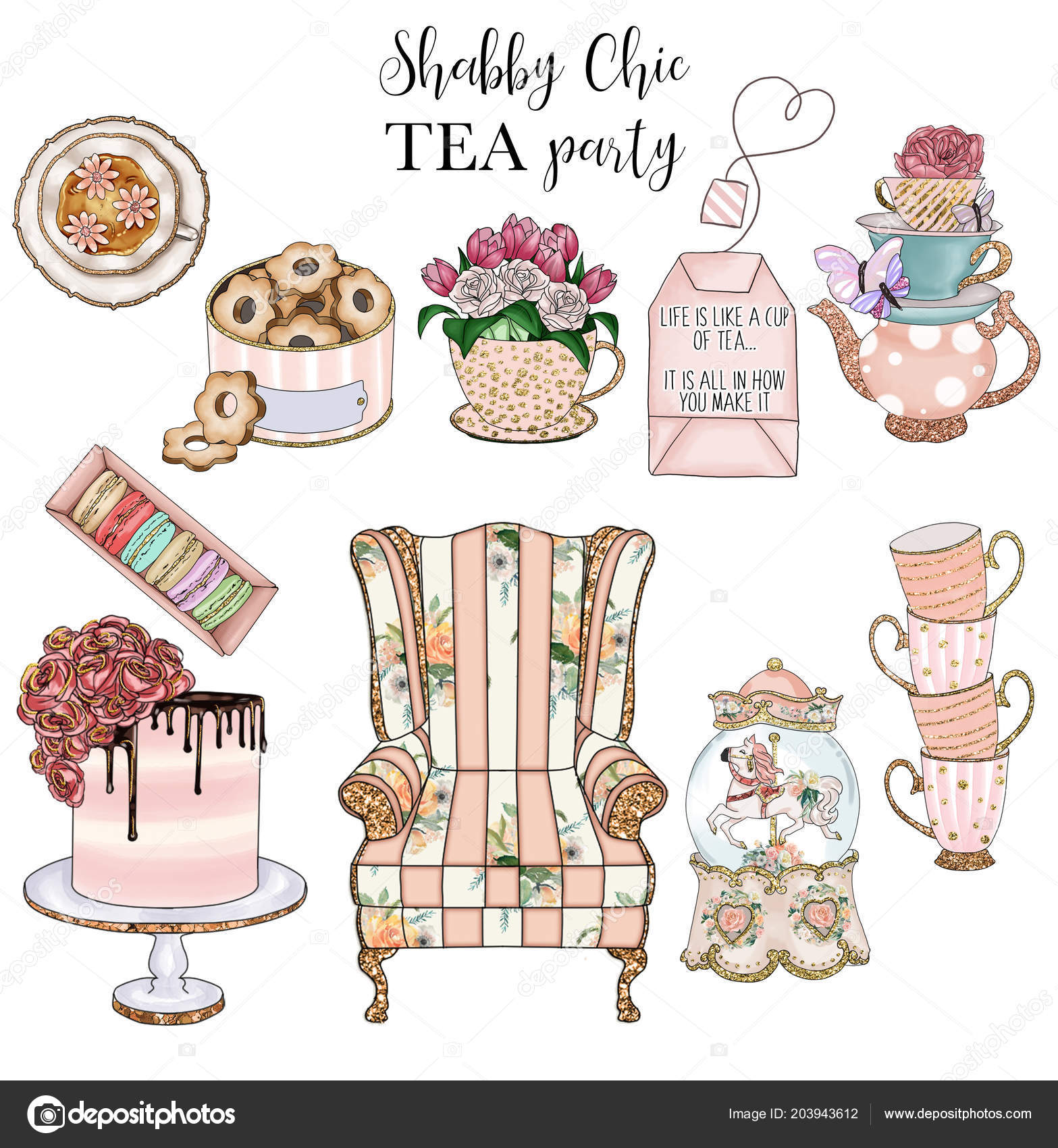Vintage Tea Party Clip Art