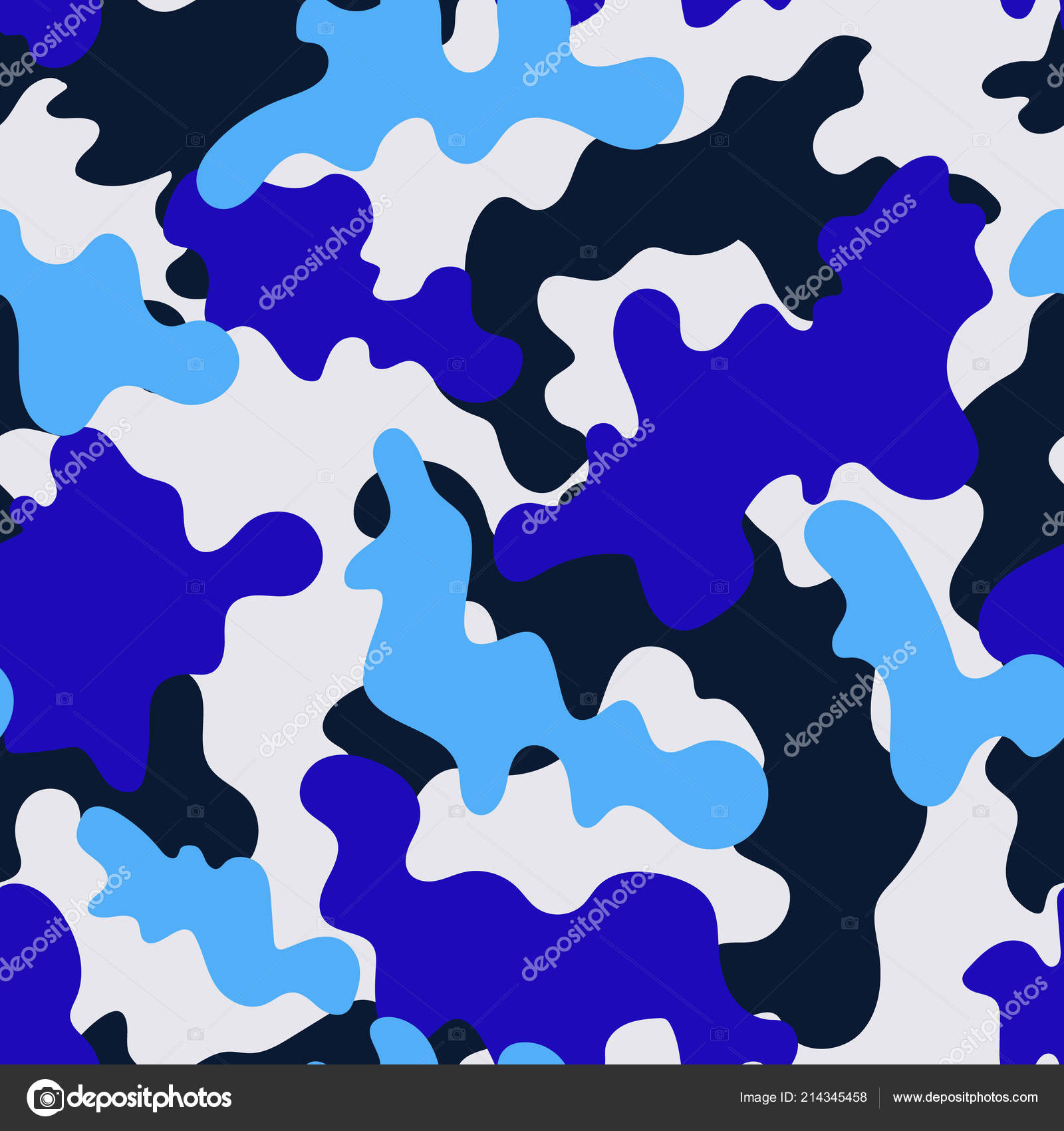 Blue Camouflage Trend Pattern Stock Vector by ©Insh1na 214345458