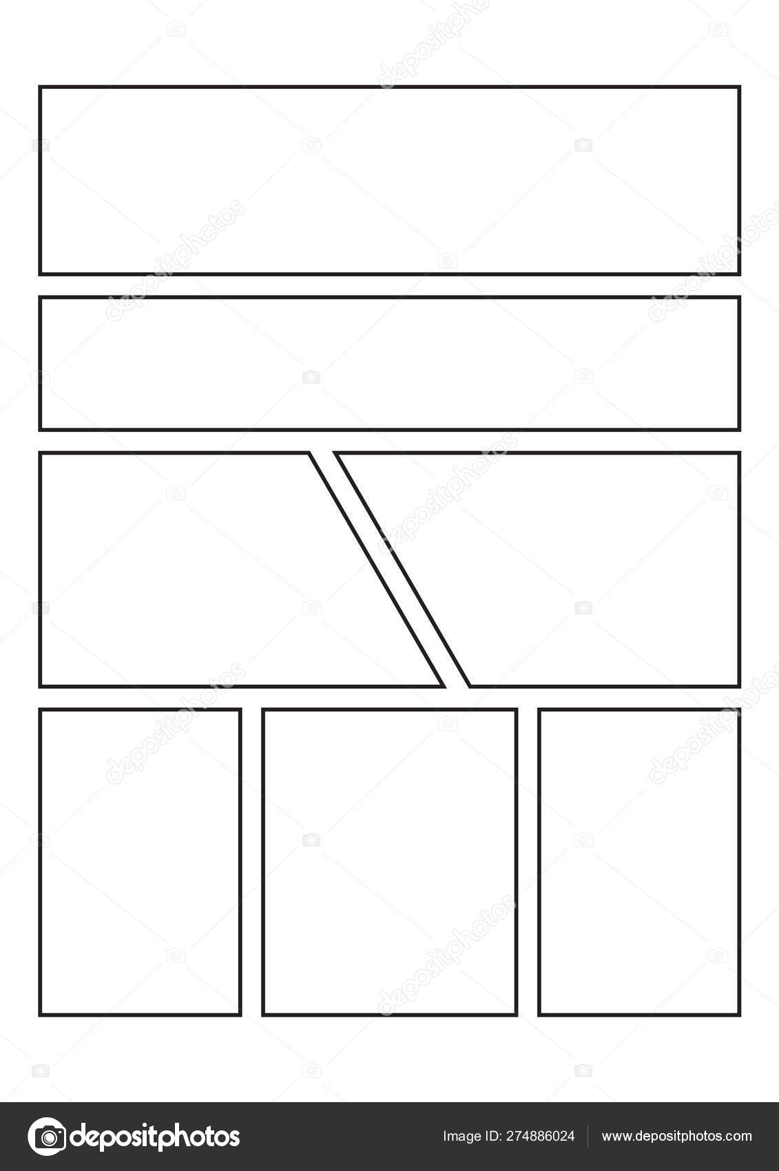 Comics blank layout template background. Stock Vector by ©Insh1na 274886024