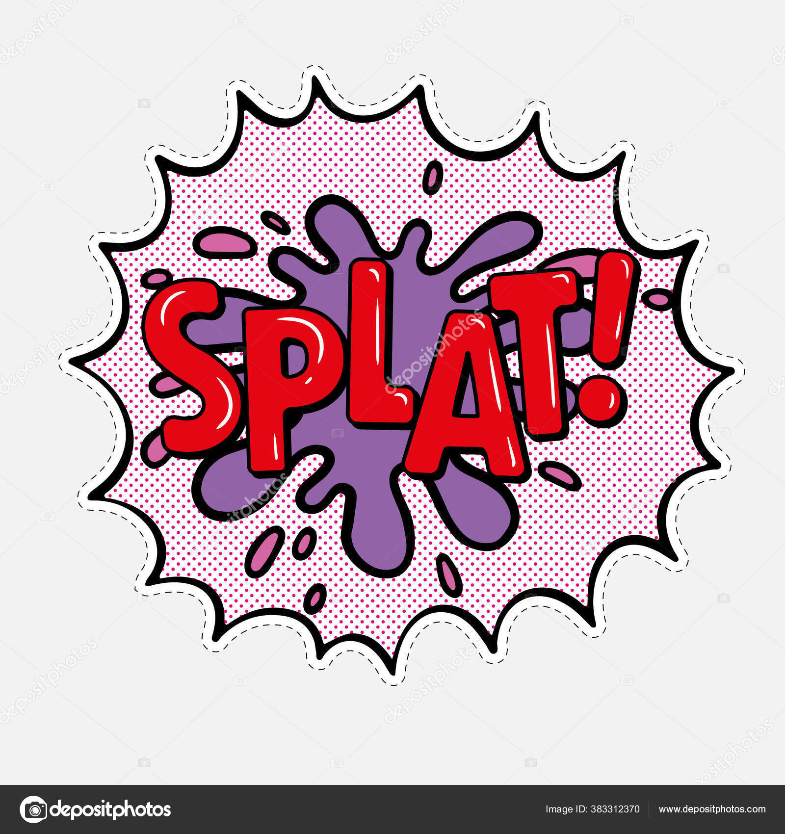 Splat Cartoon Comic Book Sound Comics Icon Sticker Tag Stock ...