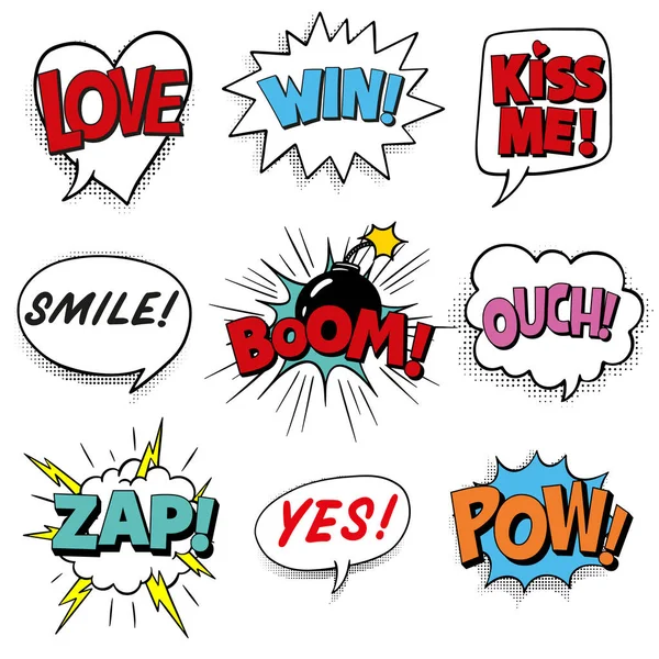 Comic Book Sound Effects Comic Book Speech Bubbles Set Stock Vector by ...