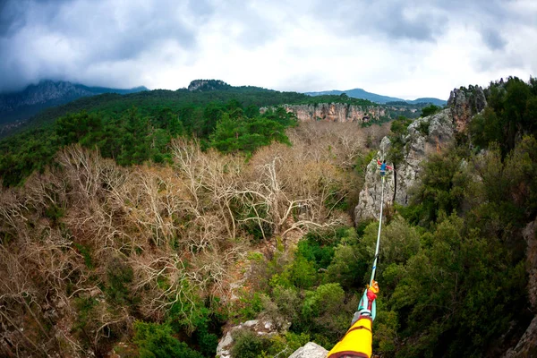 Highliner Rope Highline Background Mountains Extreme Sport Nature ...