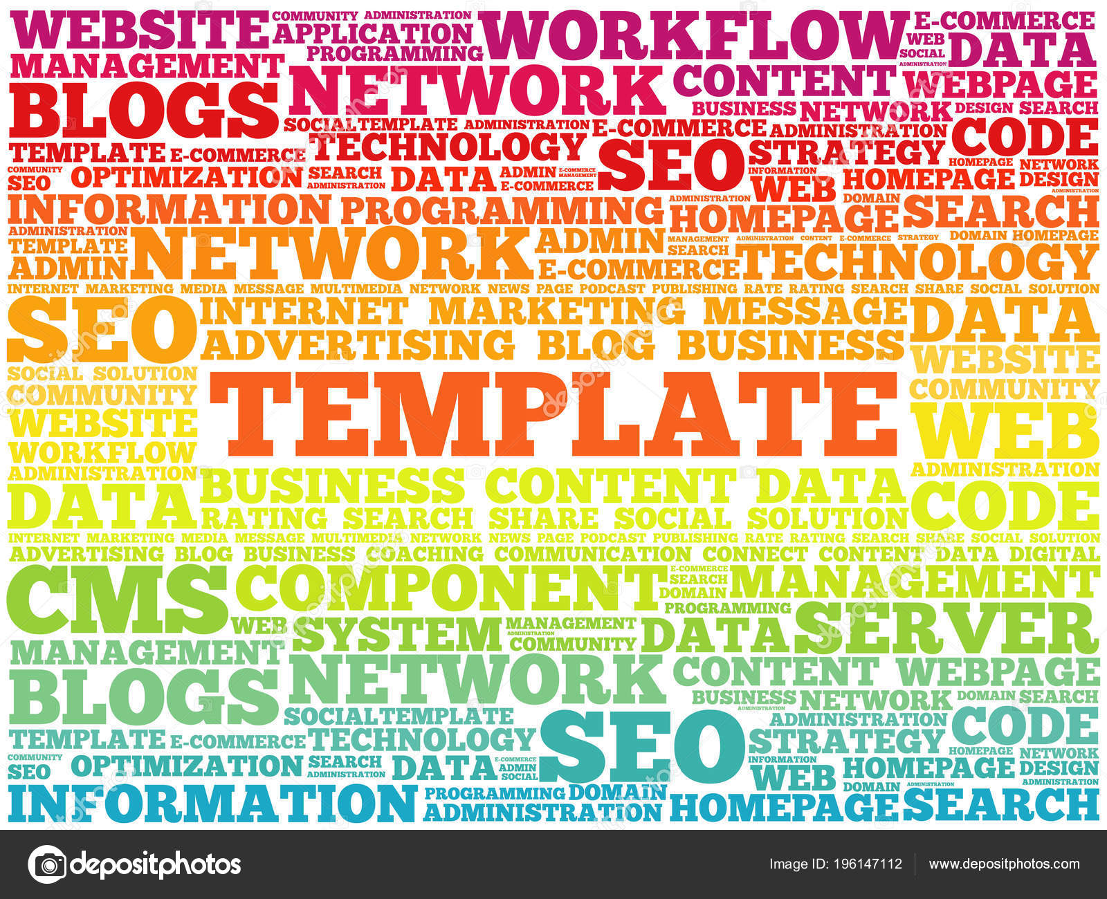 Template Word Cloud Collage Technology Business Concept Background ...