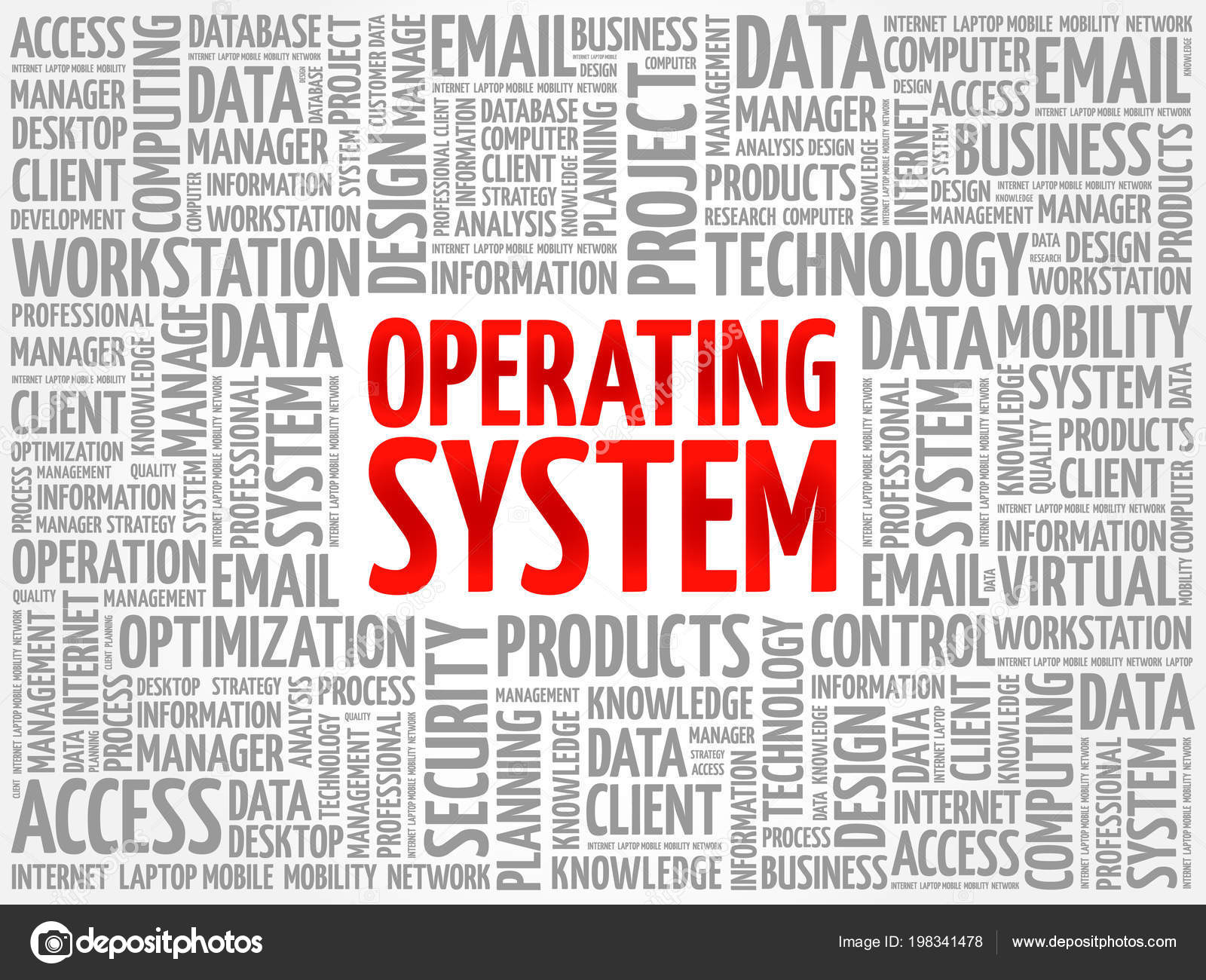 Operating System Word Cloud Technology Concept Background Stock Vector ...
