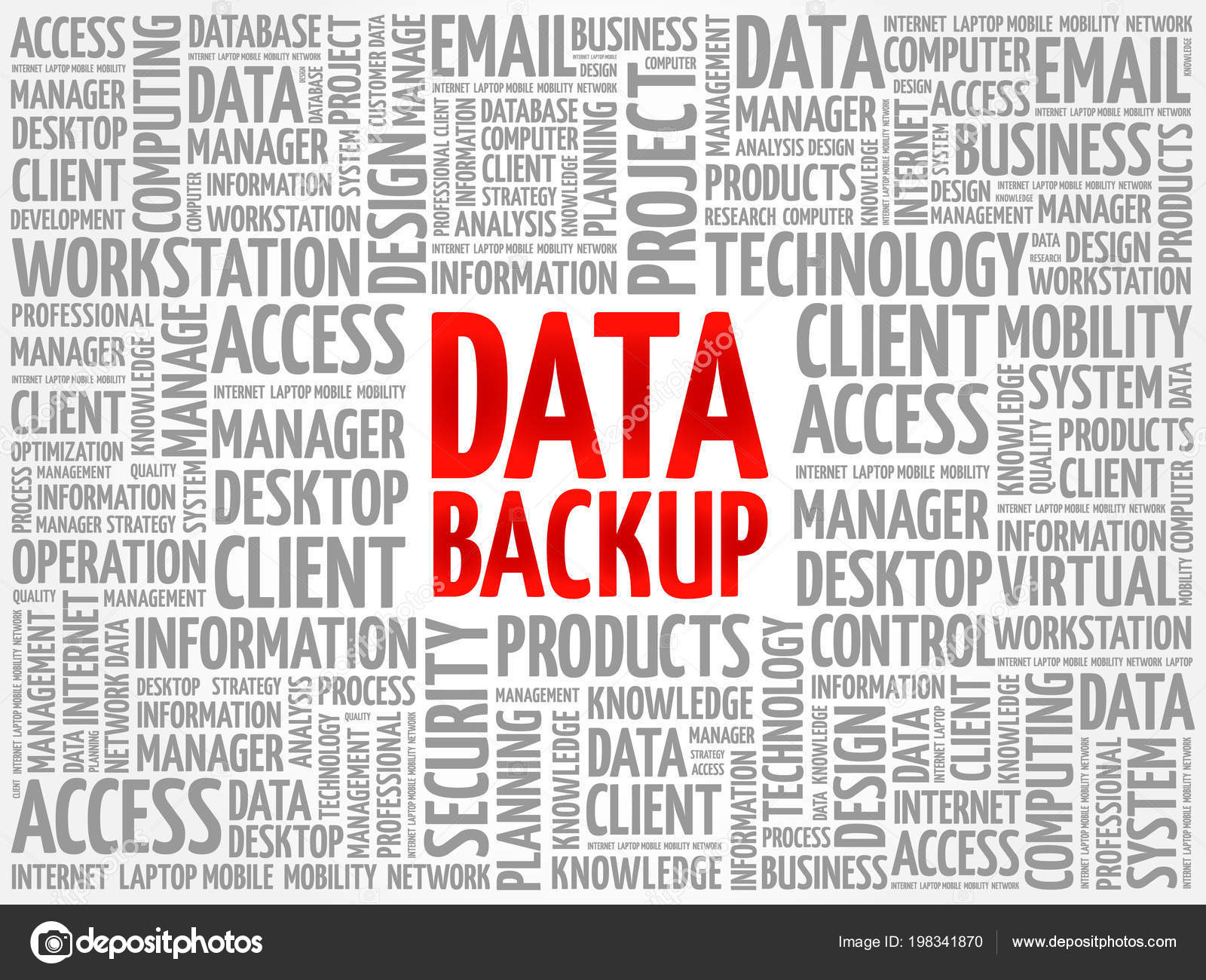 Data Backup Word Cloud Collage Technology Business Concept Background ...