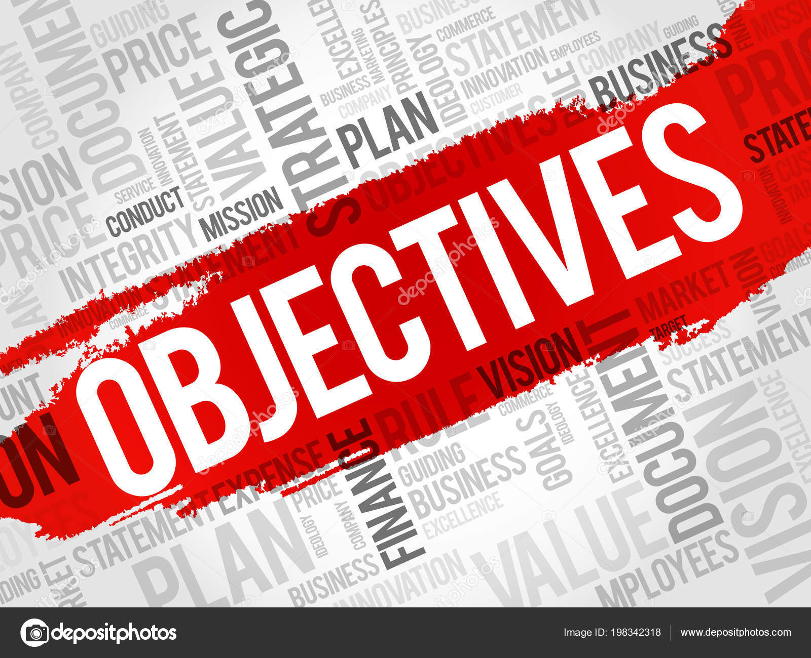 Objectives Word Cloud Collage Business Concept Background Stock Vector ...