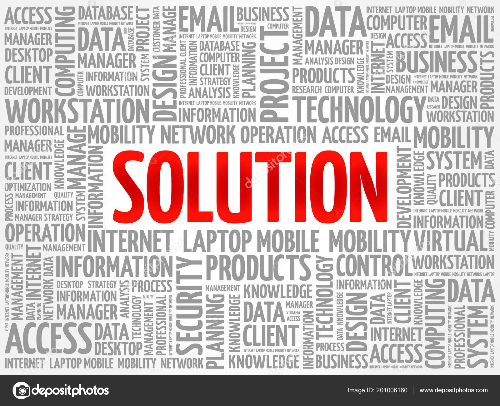 Solution Word Cloud Collage Business Concept Background Stock Vector by ...