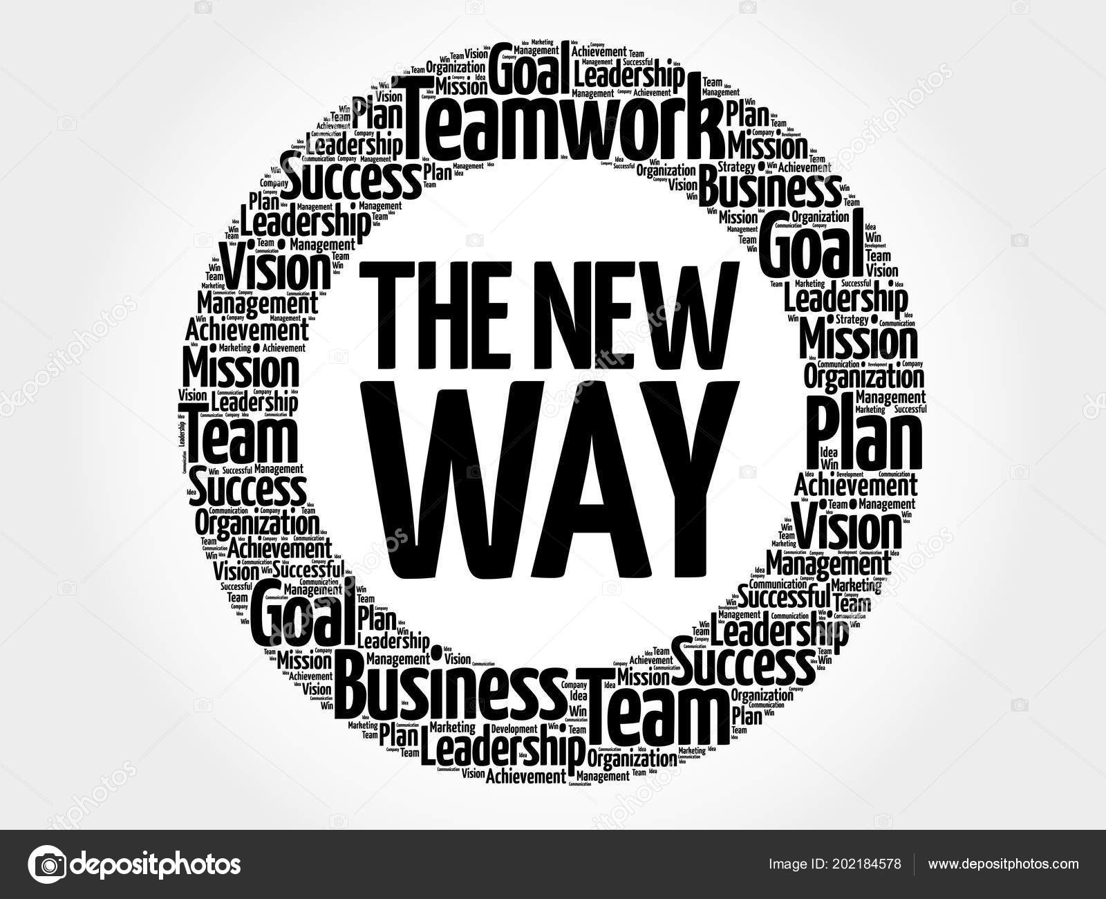 New Way Word Cloud Collage Business Concept Background Stock Vector ...