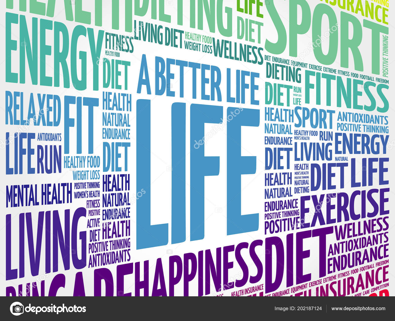 Better Life Word Cloud Background Health Concept Stock Vector Image by ...
