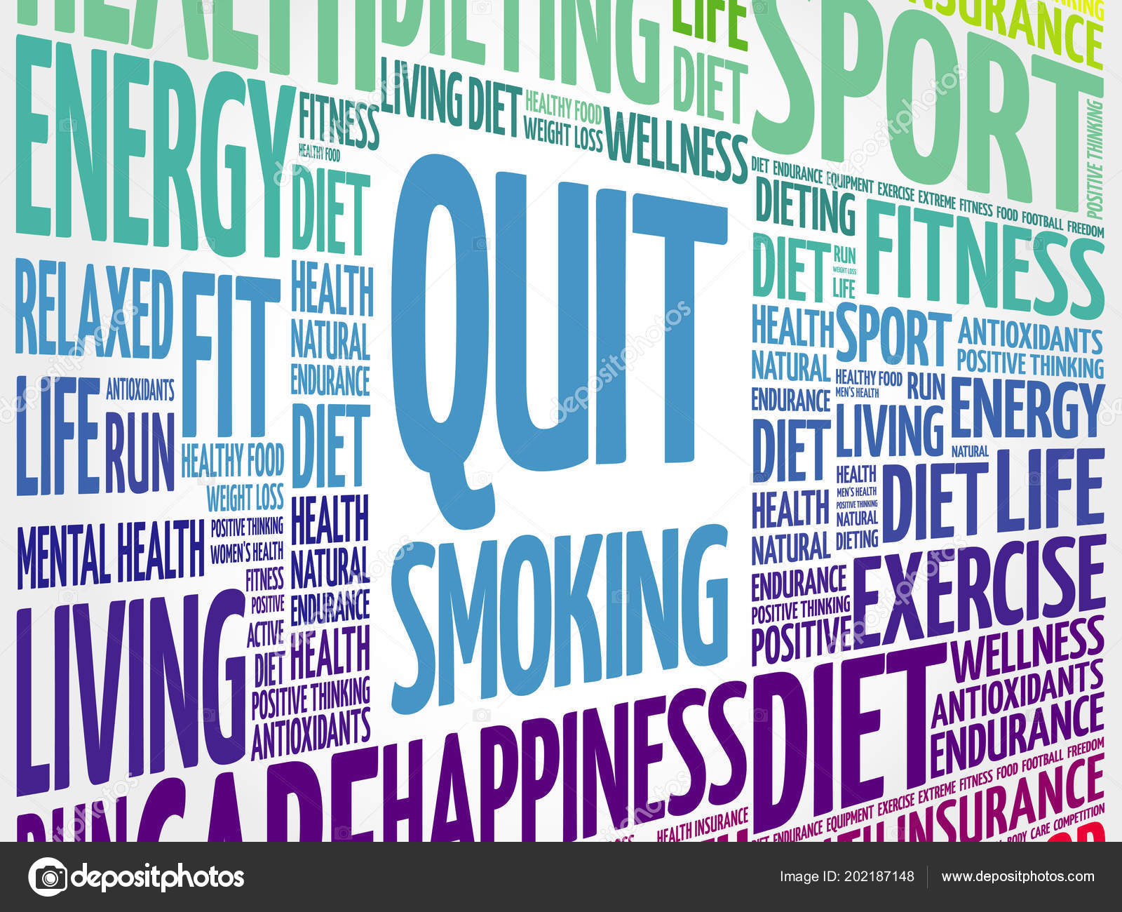 Quit Smoking Word Cloud Collage Health Concept Background Stock Vector ...