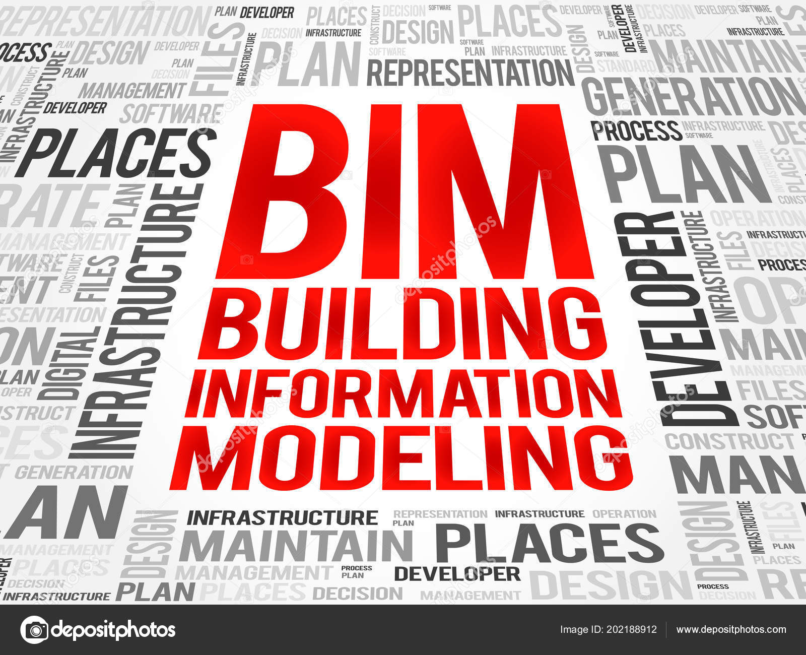 Bim Building Information Modeling Word Cloud Business Concept Stock ...