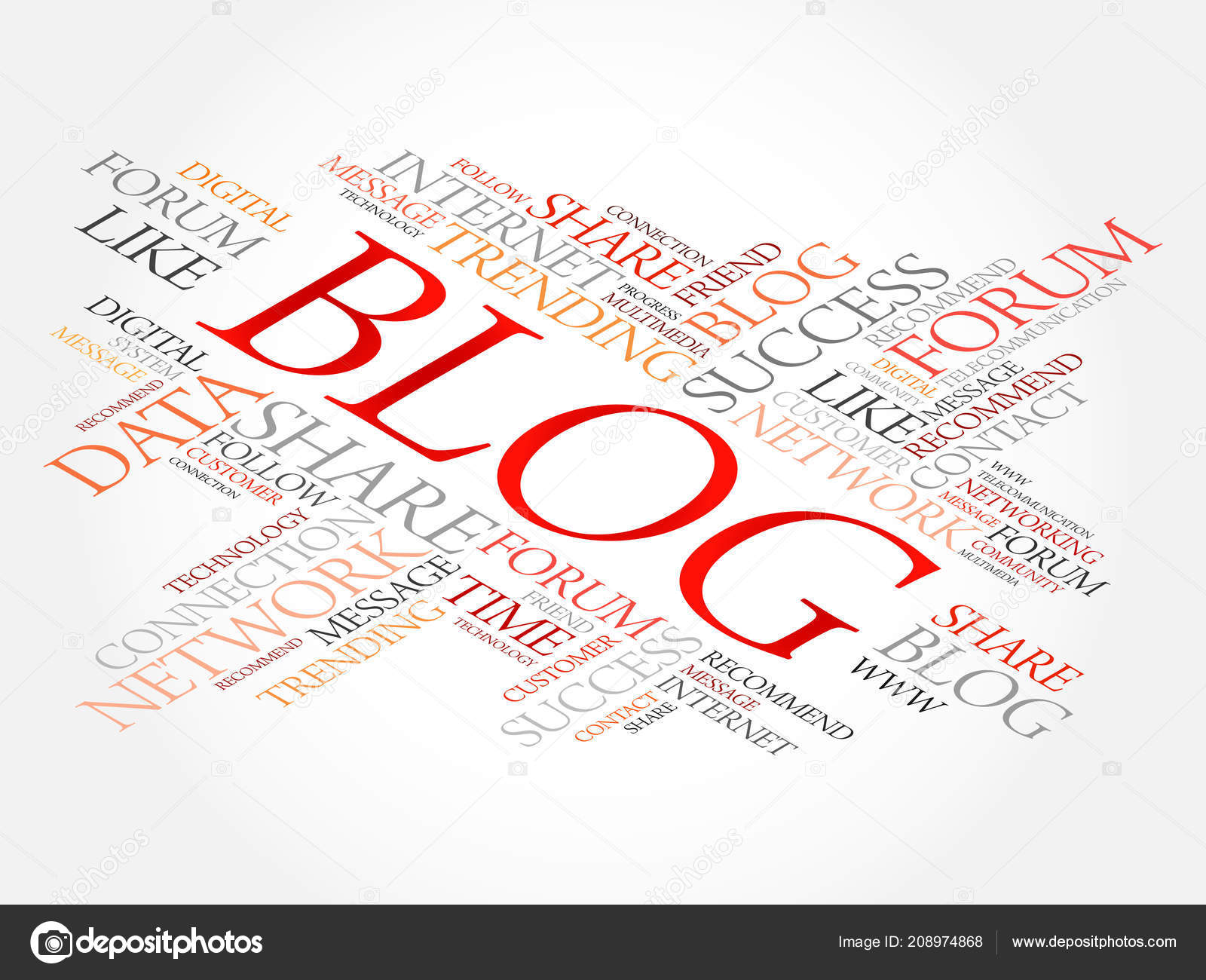 Blog Word Cloud Collage Technology Business Concept Background Stock ...