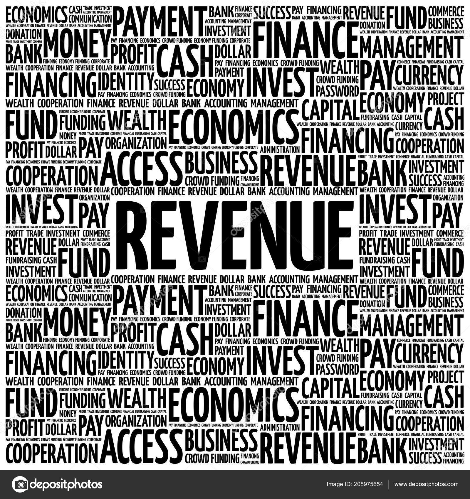 Revenue Word Cloud Collage Business Concept Background Stock Vector by ...