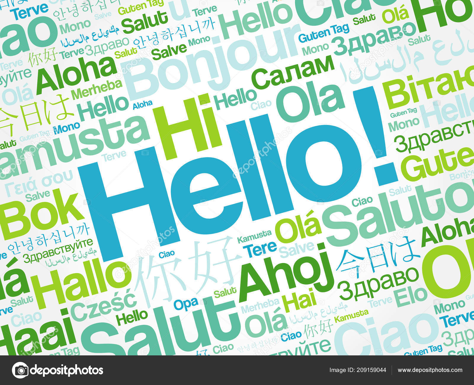Hello Word Cloud Different Languages World Background Concept Stock ...