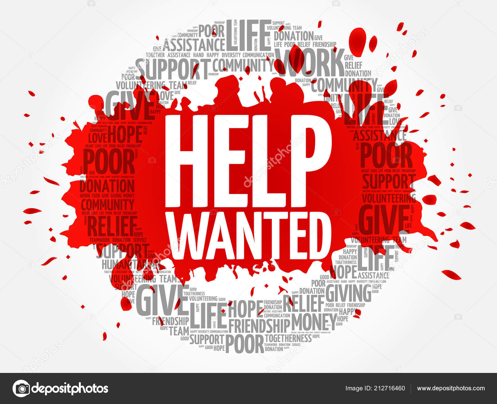 Help Wanted Word Cloud Collage Concept Background Stock Vector by ...