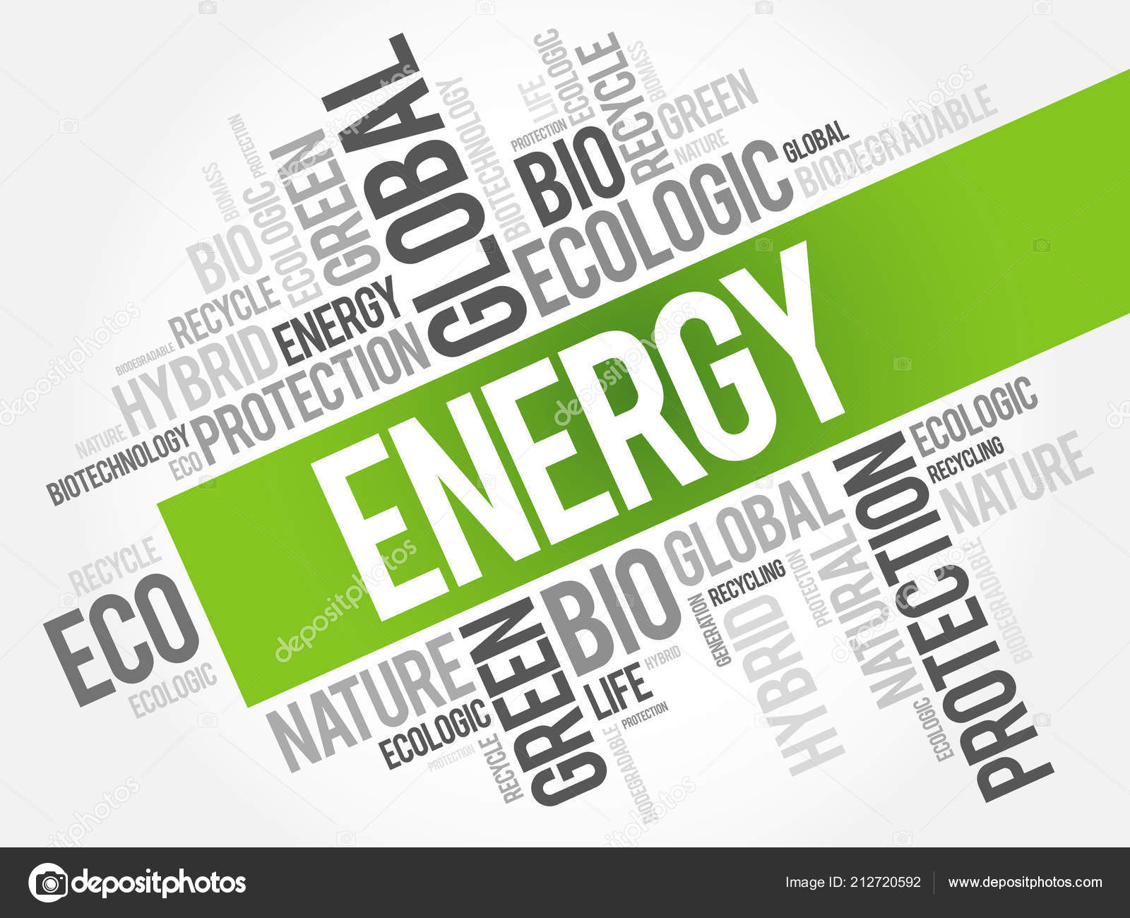 Energy Word Cloud Conceptual Green Ecology Background Stock Vector ...