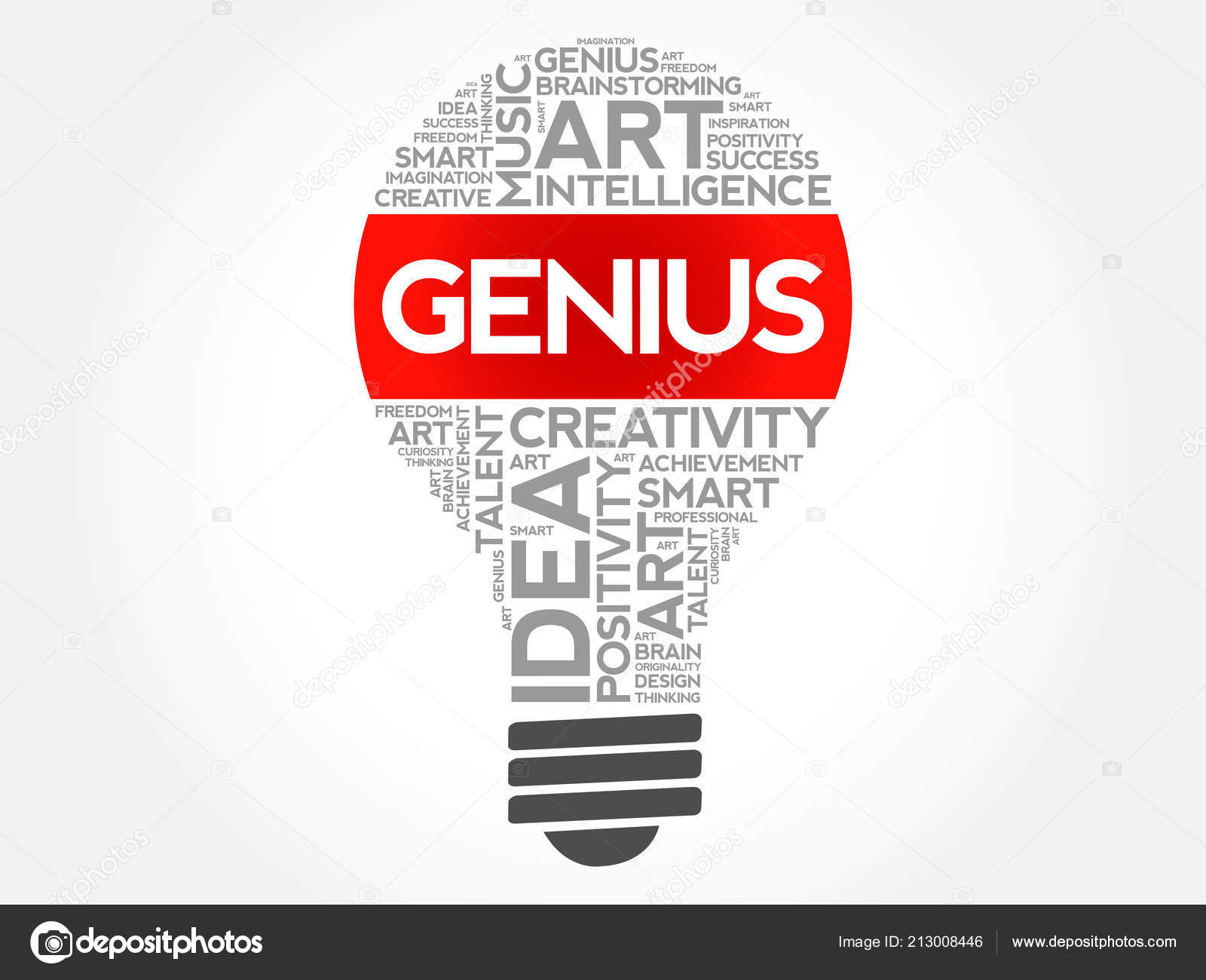 Genius Bulb Word Cloud Concept Background Stock Vector Image by ...