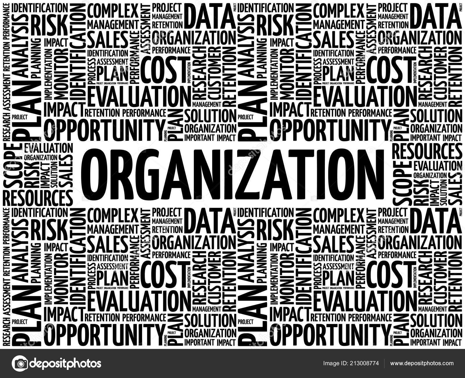 Organization Word Cloud Collage Business Concept Background Stock