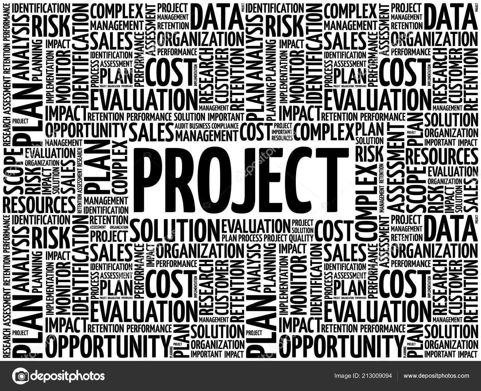 Project Word Cloud Collage Business Concept Background Stock Vector ...