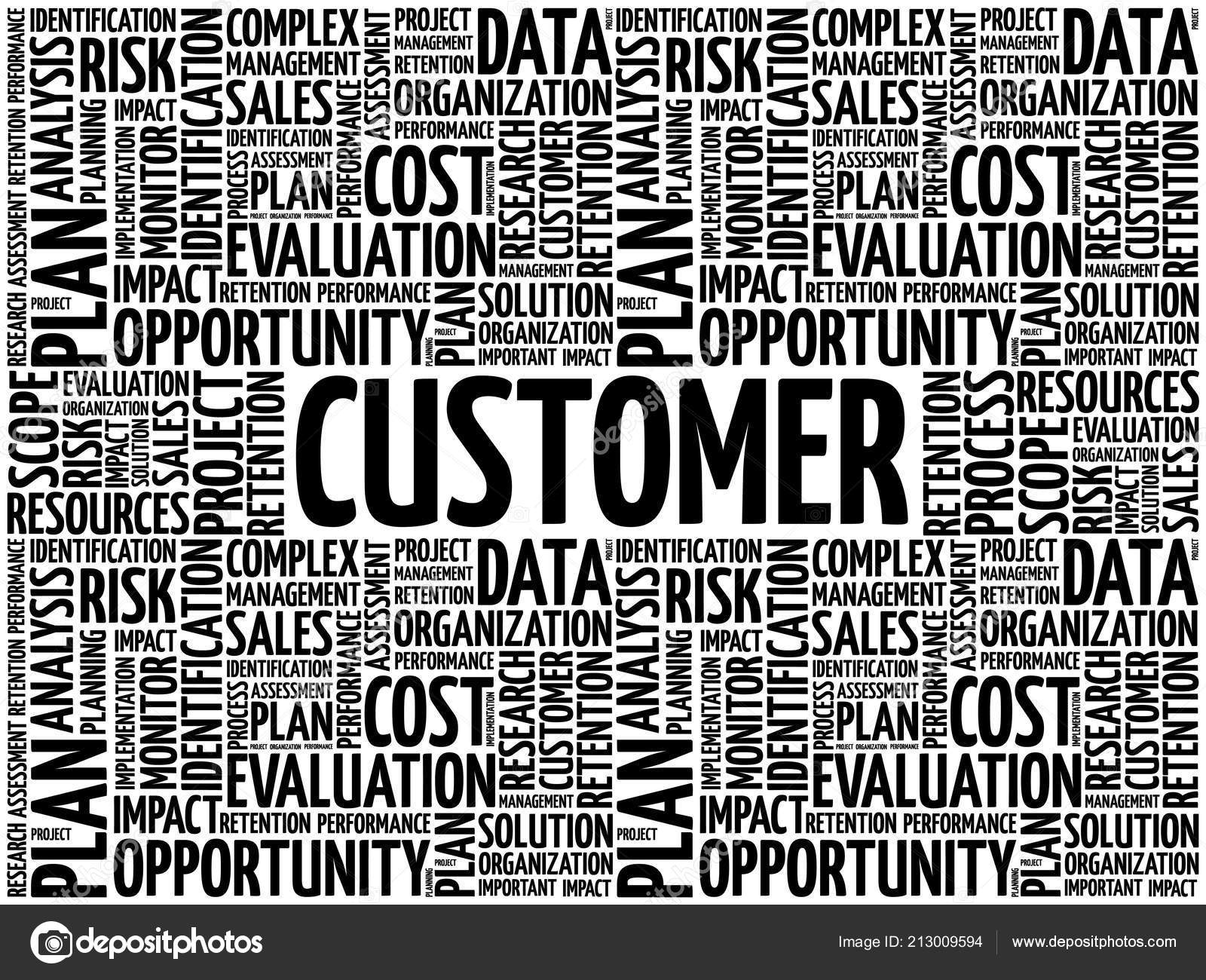 Customer Word Cloud Collage Business Concept Background Stock Vector ...