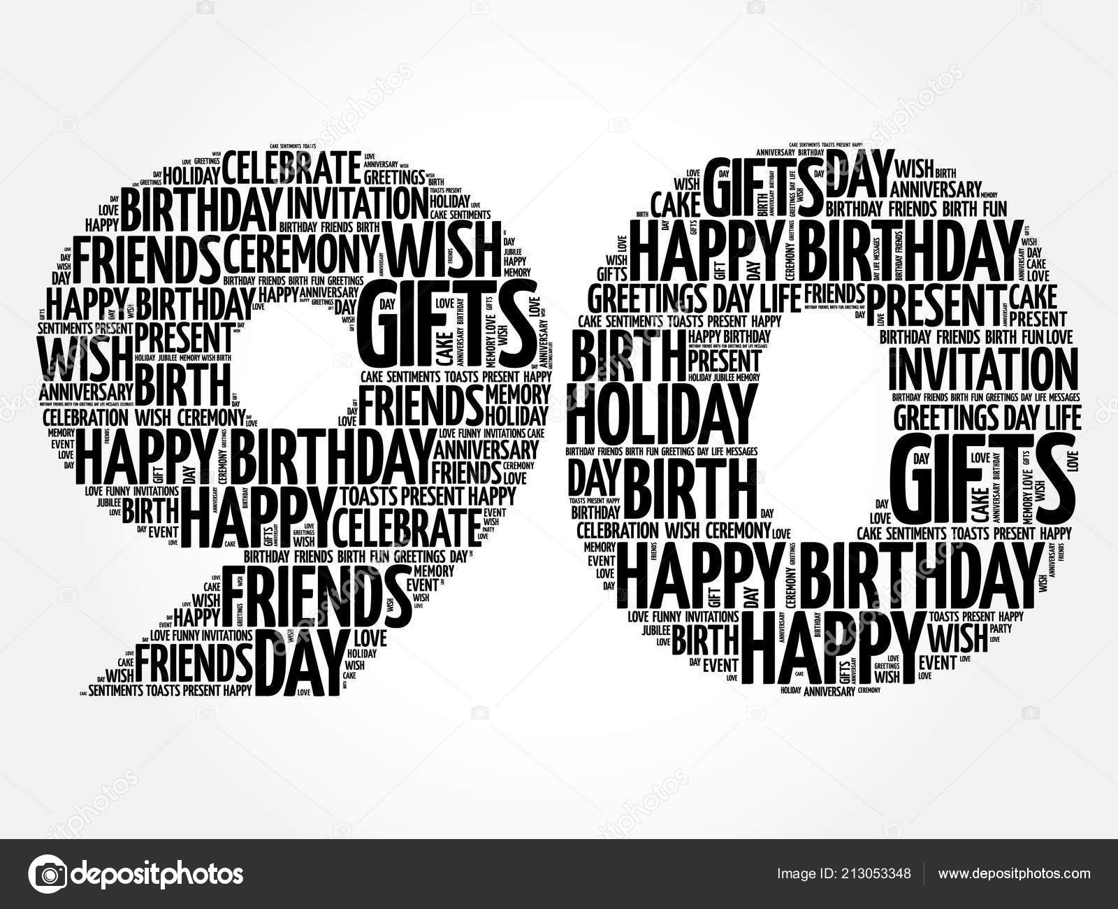 Happy 90Th Birthday Word Cloud Collage Concept Stock Vector by ©dizanna ...
