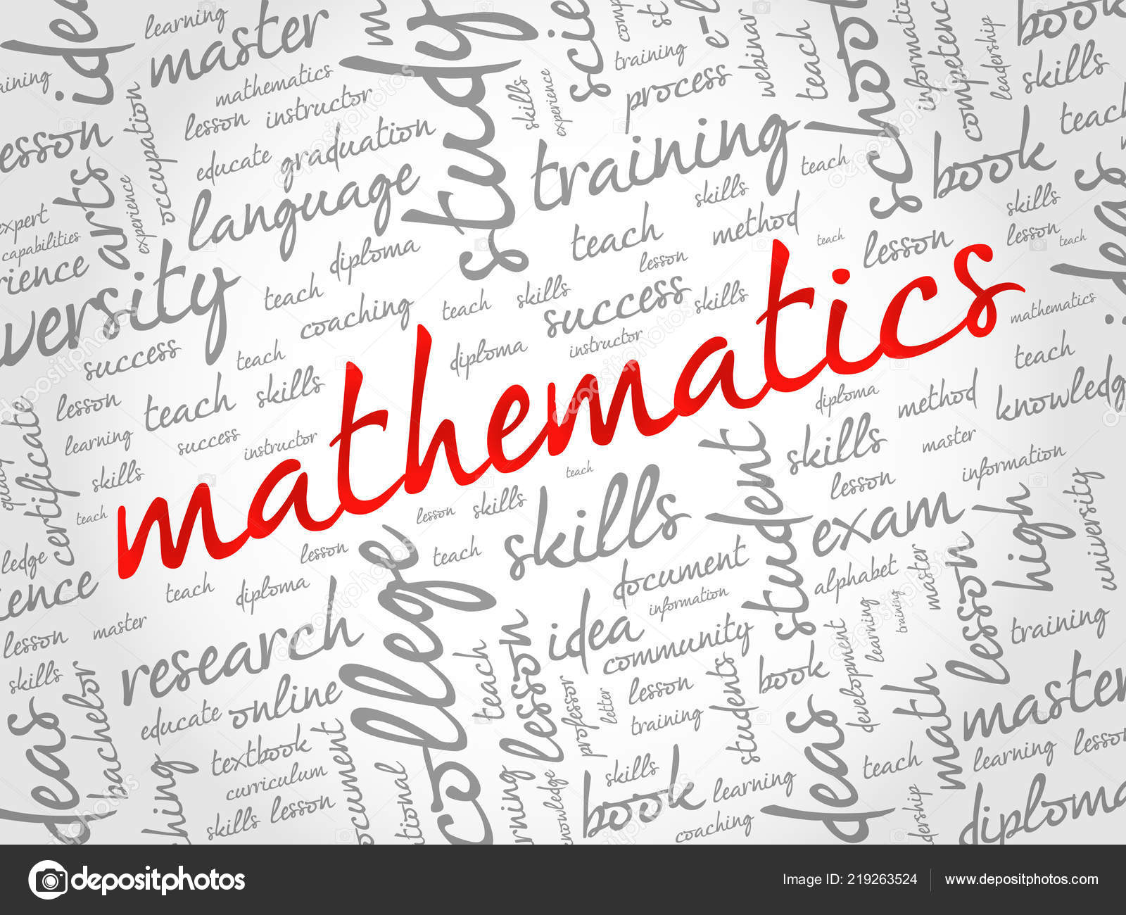 Mathematics Word Cloud Collage Education Concept Background Stock ...