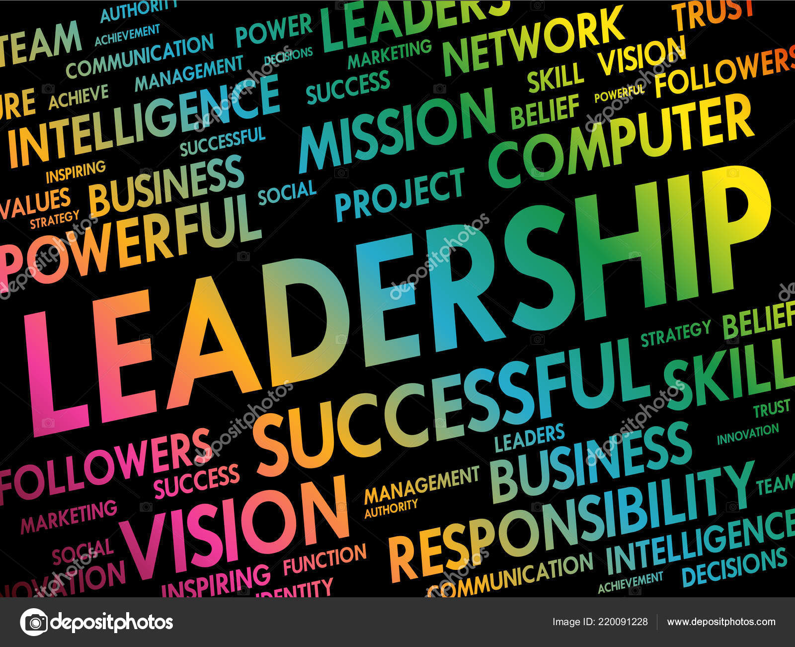 Leadership Word Cloud Collage Business Concept Background Stock Vector ...