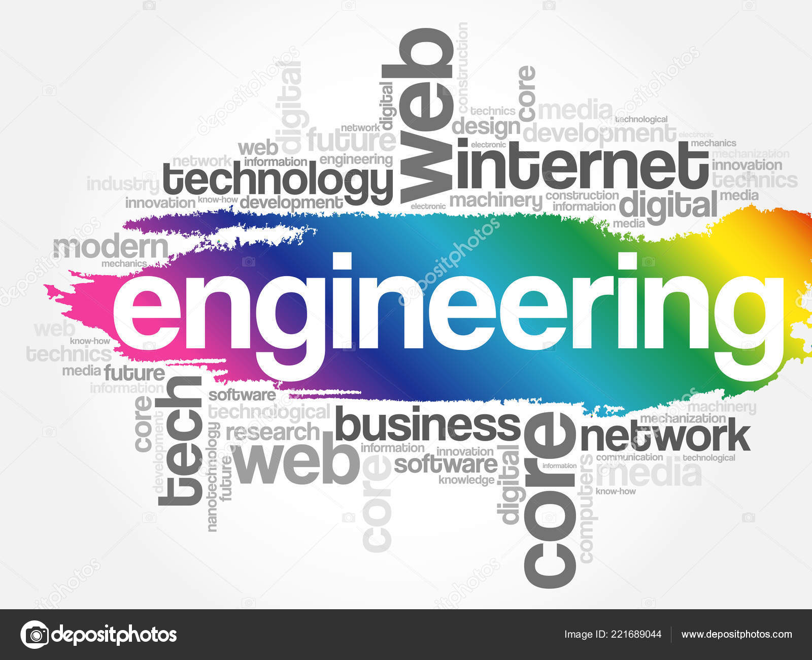 Engineering Word Cloud Collage Technology Business Concept Background ...