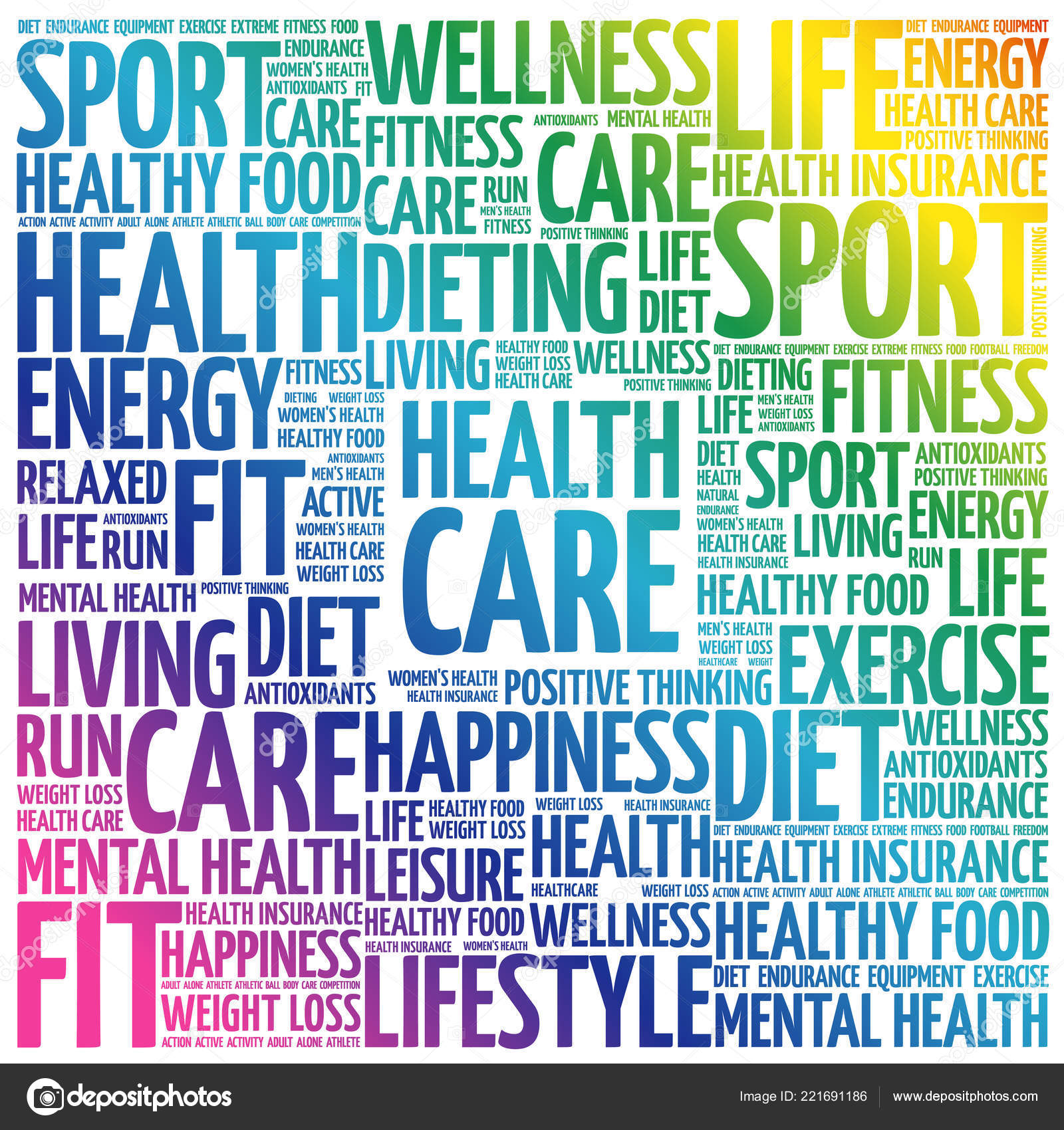 Health Care Word Cloud Collage Health Concept Background Stock Vector ...