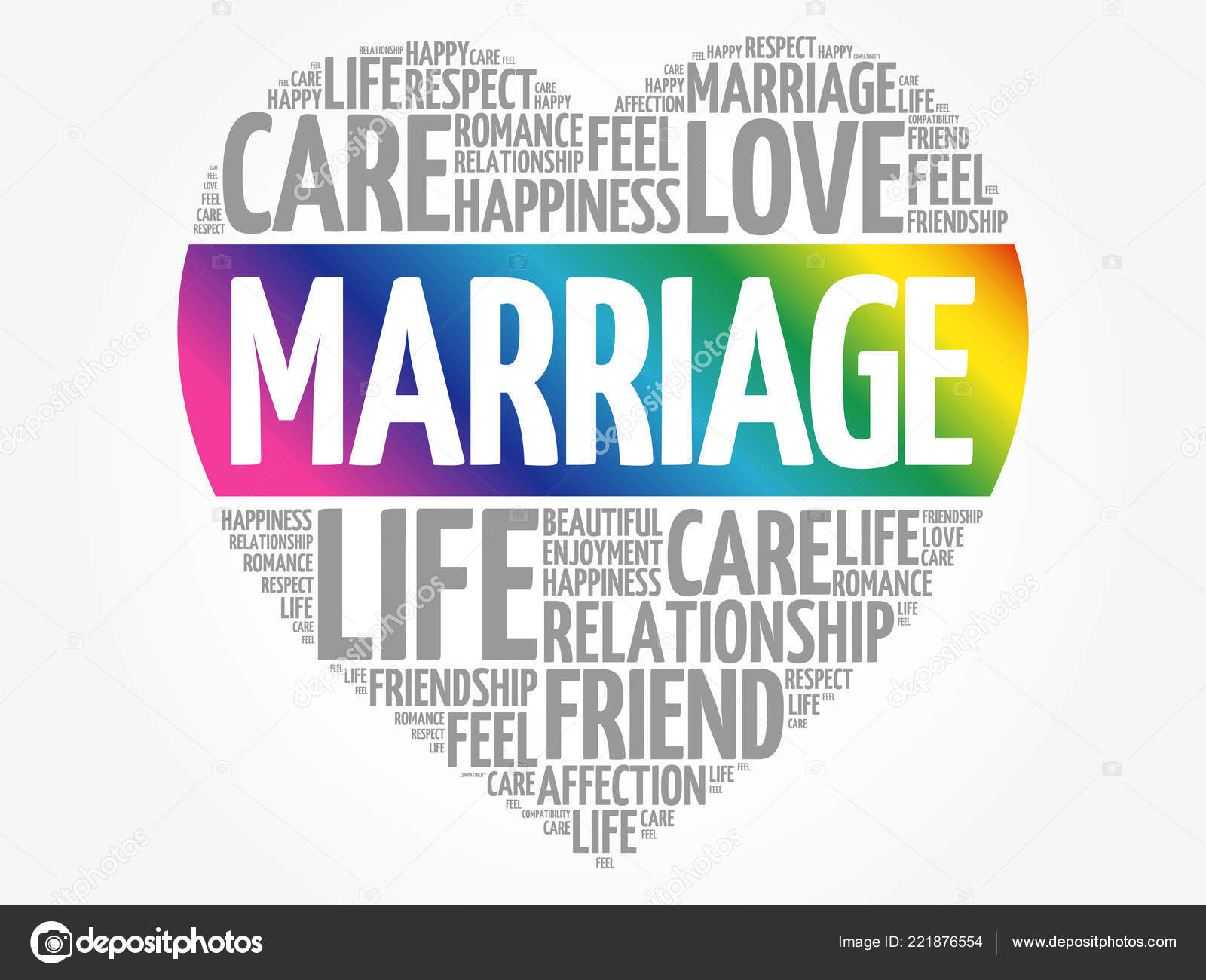 Marriage Word Cloud Collage Heart Concept Background Stock Vector by ...