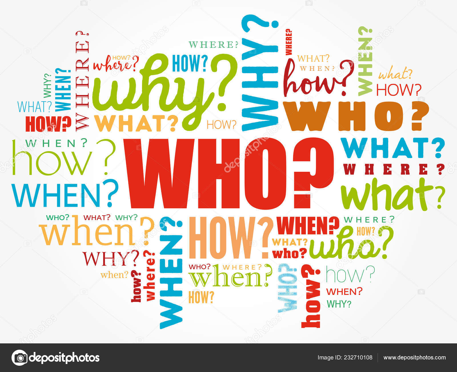 Who Questions Whose Answers Considered Basic Information Gathering Problem Solving Stock Vector ...