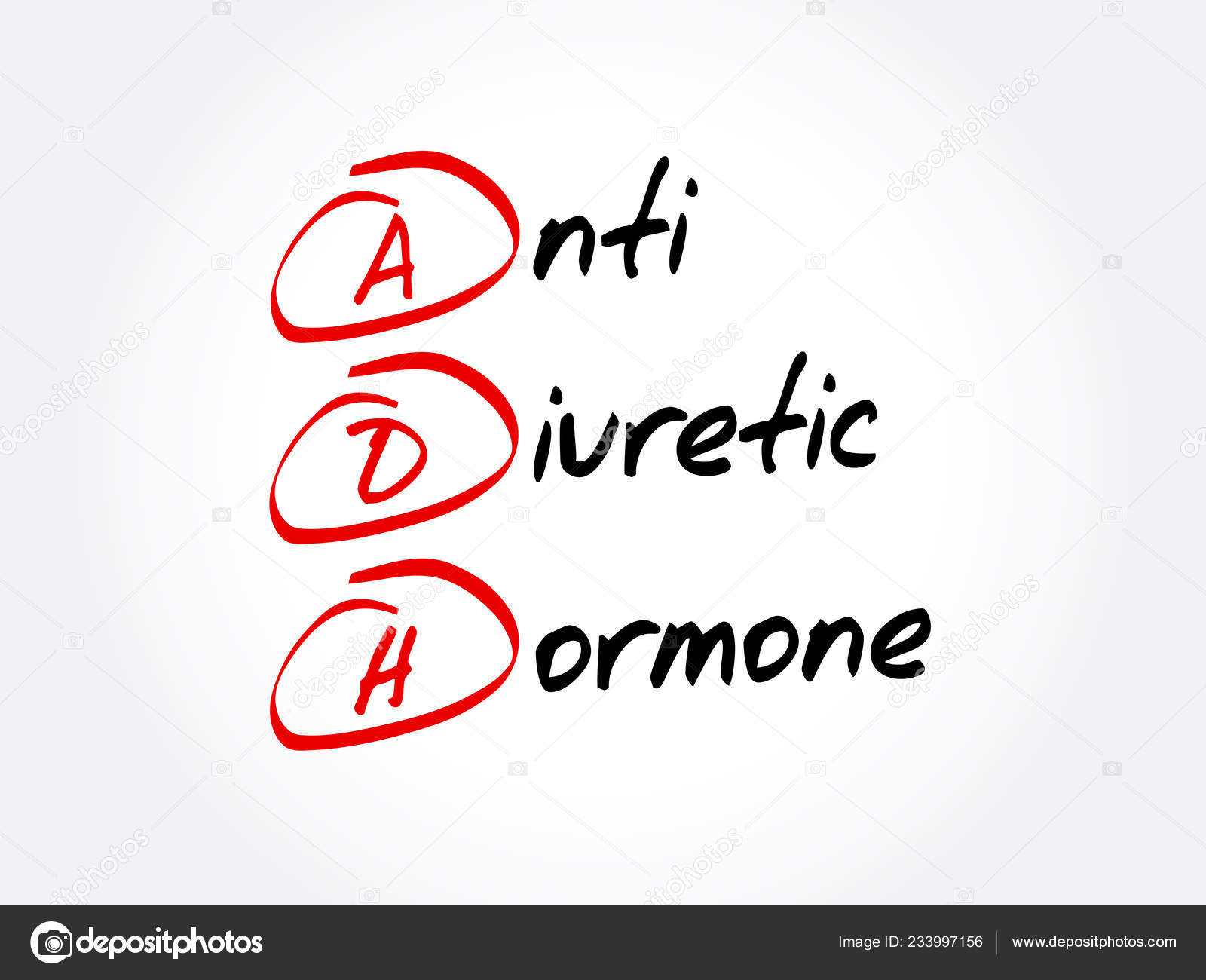 Adh Antidiuretic Hormone Acronym Concept Background Stock Vector Image ...