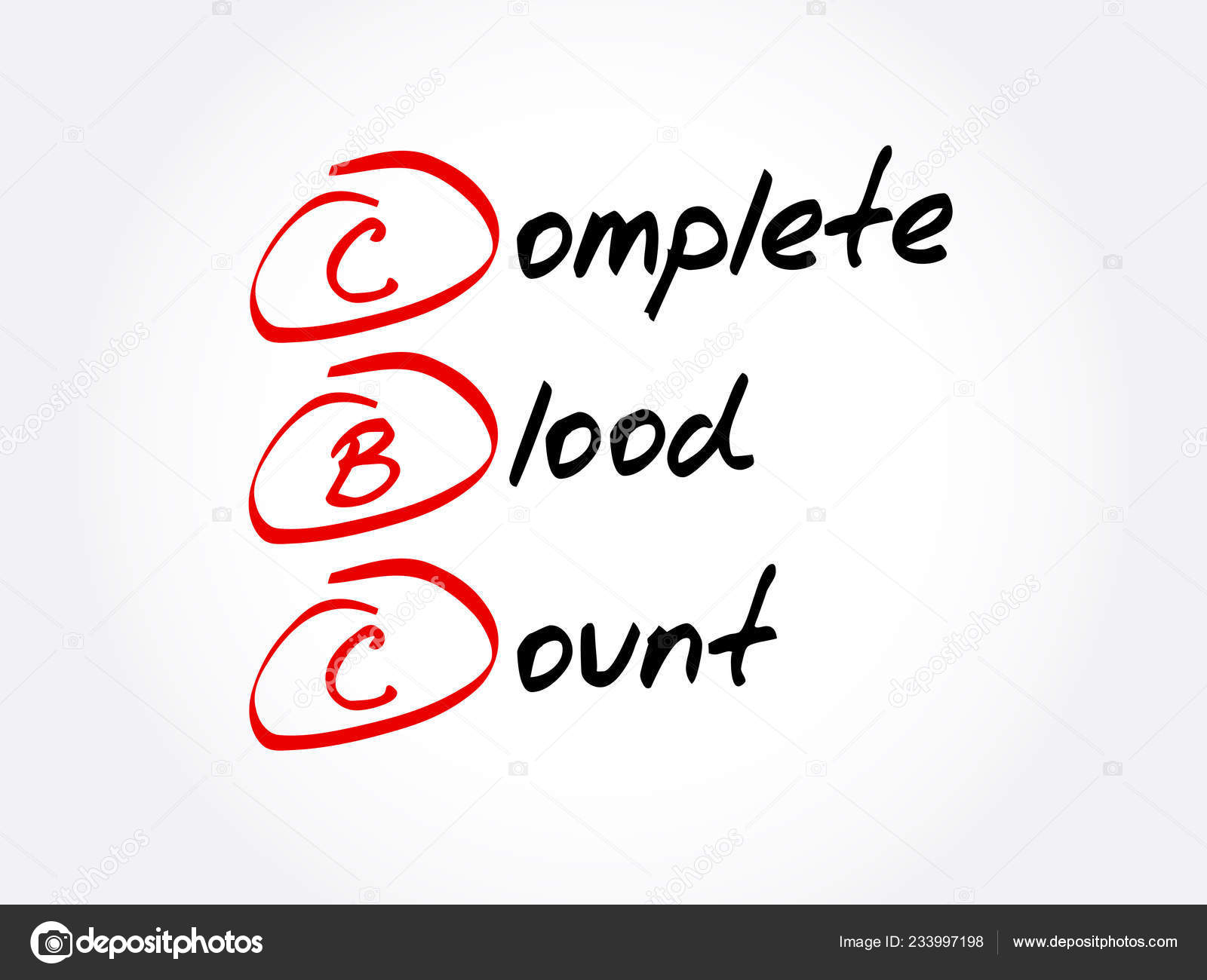Cbc Complete Blood Count Acronym Concept Background Stock Vector by ...