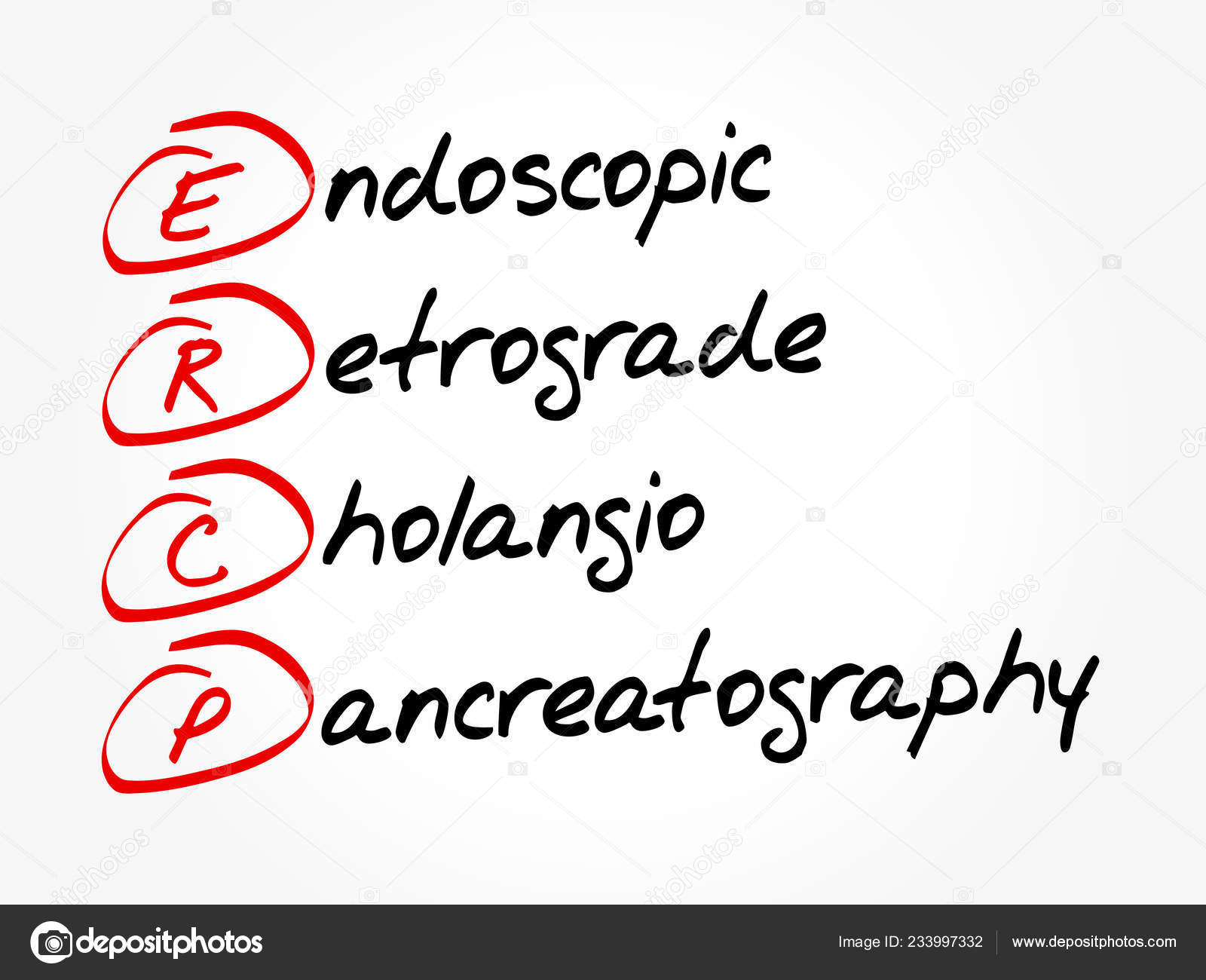 Ercp Endoscopic Retrograde Cholangiopancreatography Acronym Concept ...