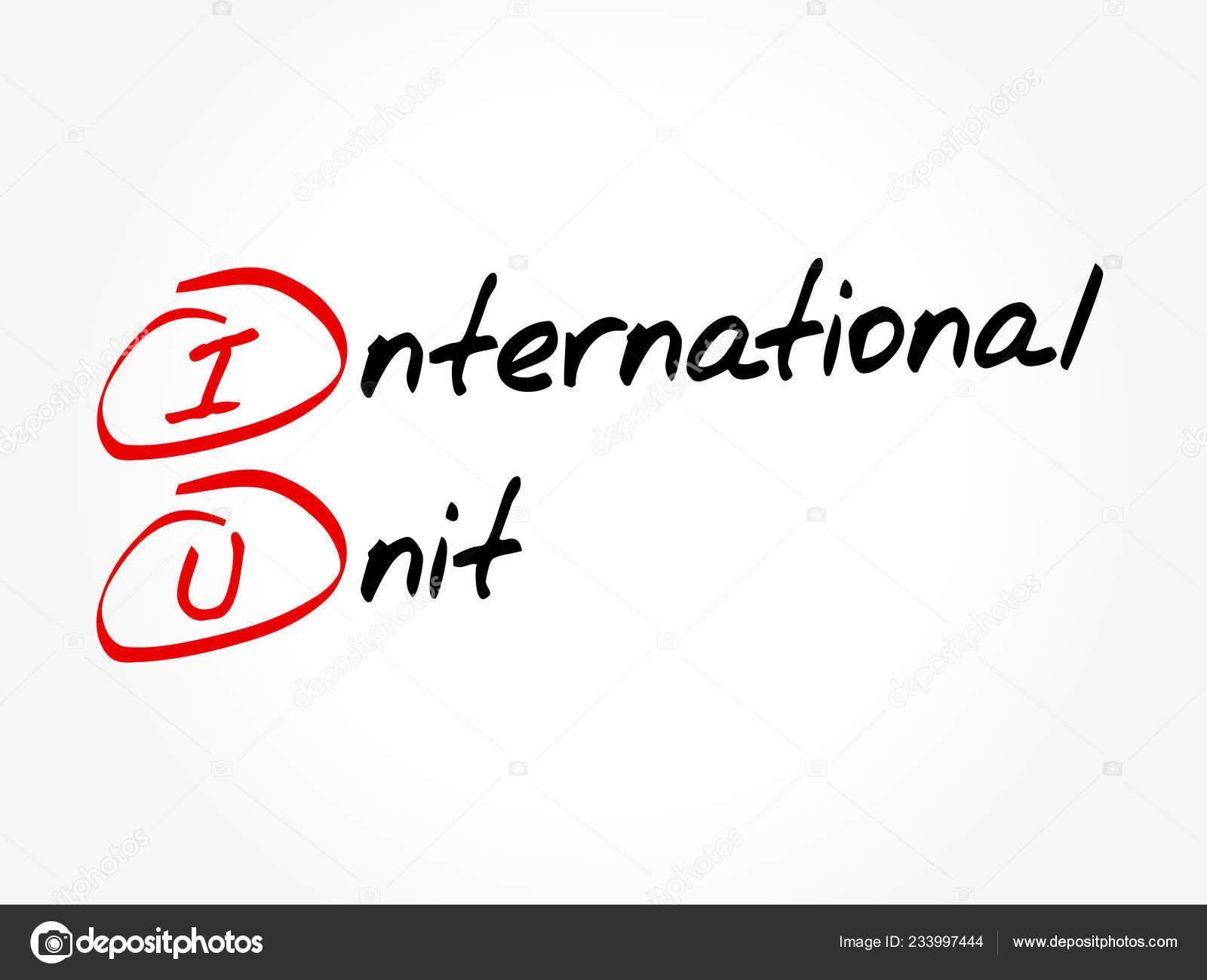 International Unit Acronym Concept Background Stock Vector Image by ...