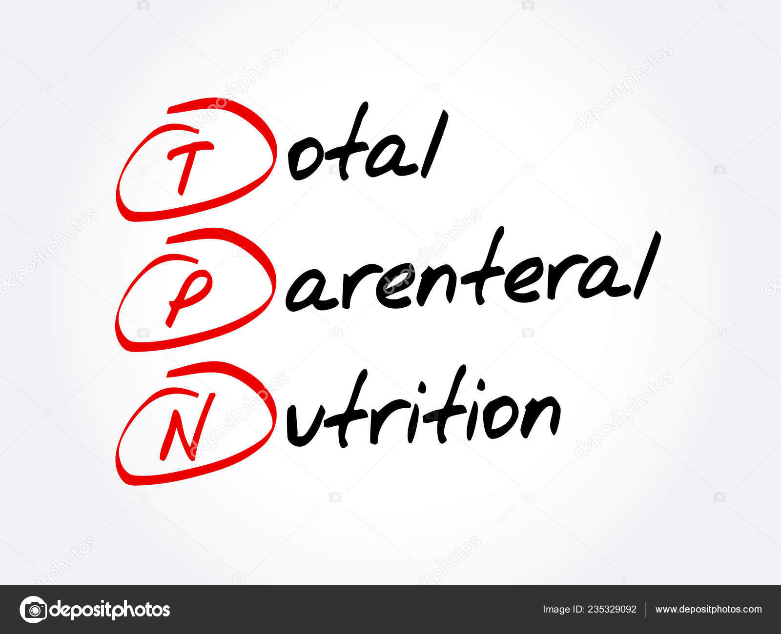 Tpn Total Parenteral Nutrition Acronym Concept Background Stock Vector ...
