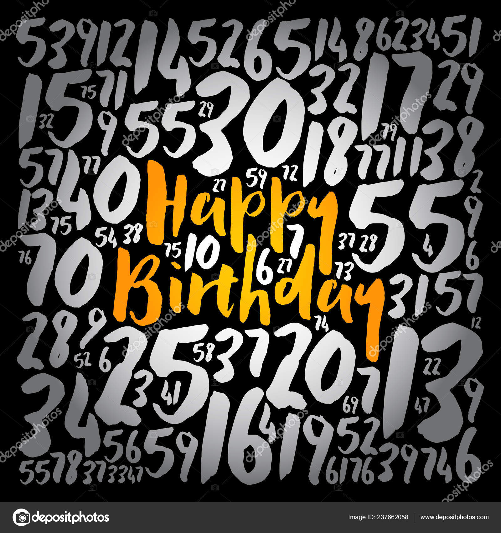 Happy Birthday Word Cloud Collage Numbers Holiday Concept Background ...