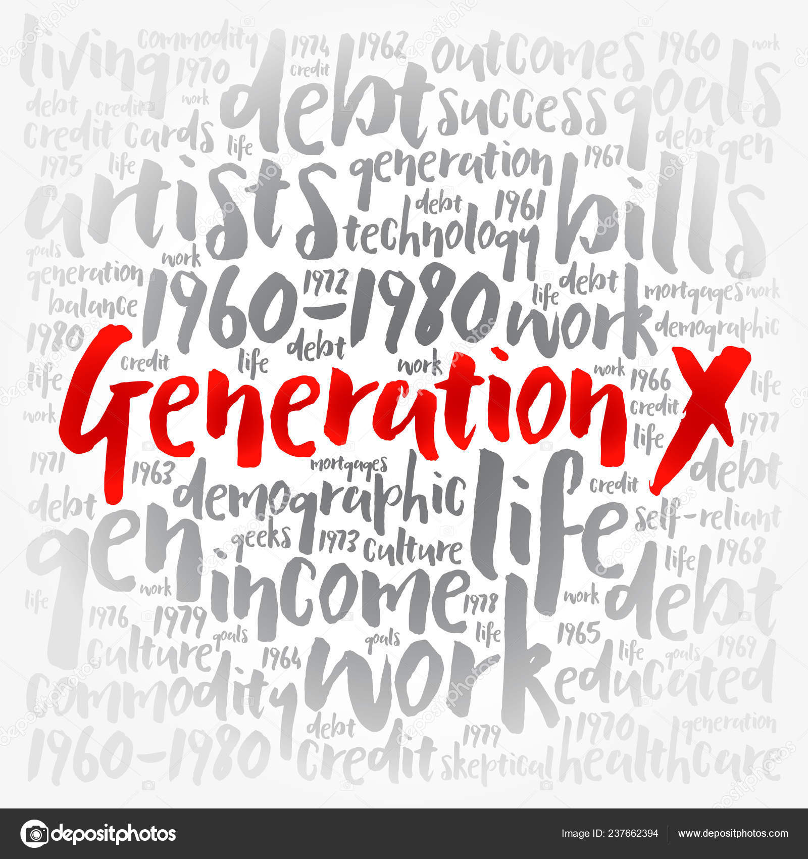 Generation Word Cloud Concept Collage Background Stock Vector Image by ...