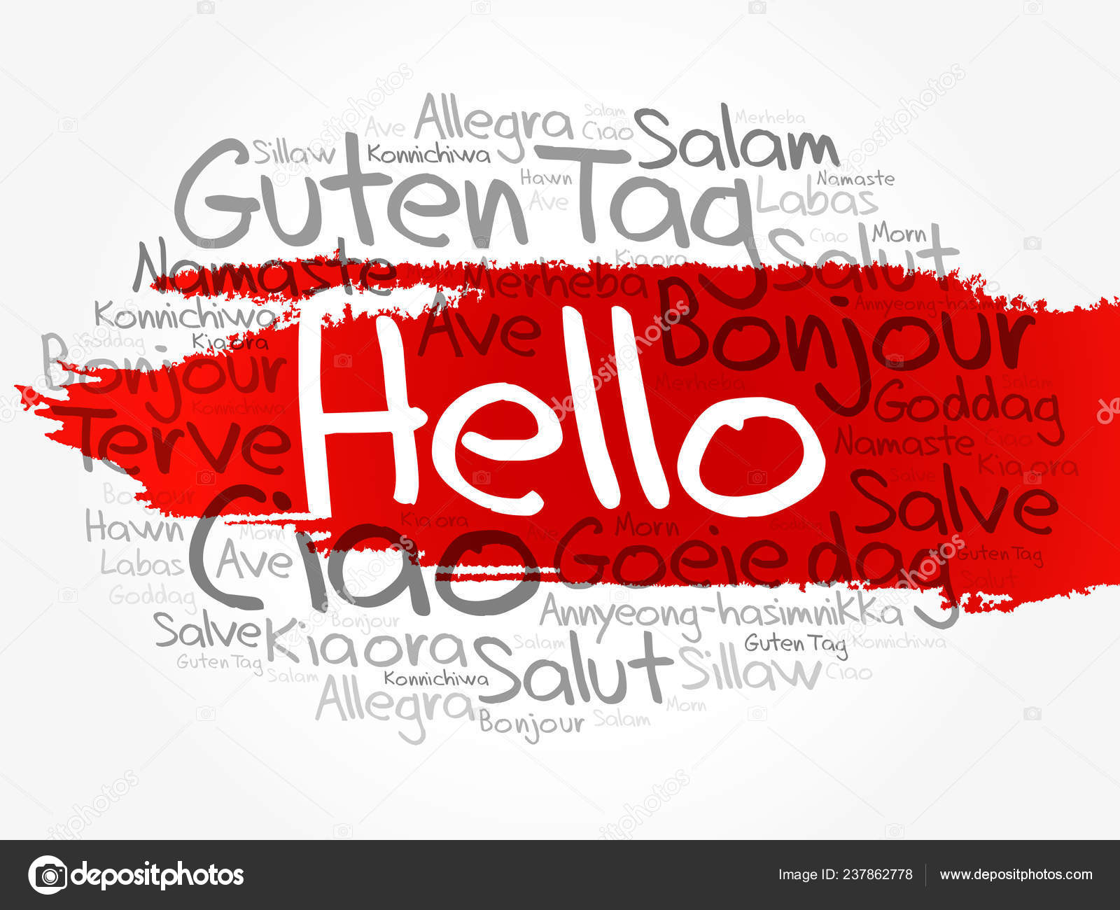 Hello Word Cloud Different Languages World Background Concept Stock ...