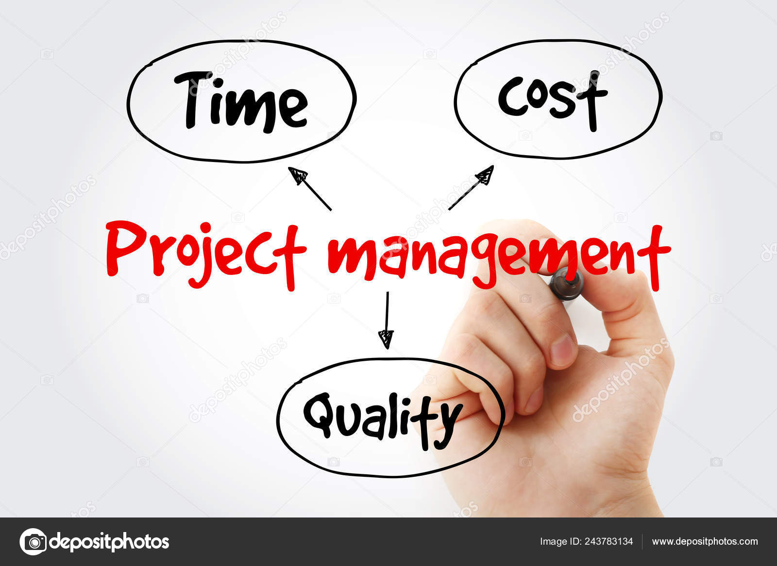 Project Management Mind Map Flowchart Marker Business Concept Presentations Reports — Stock ...
