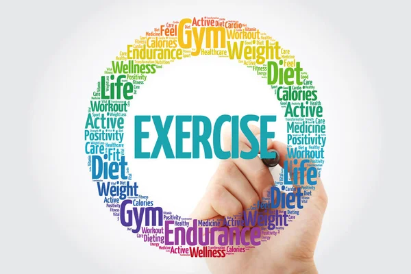 Exercise Word Cloud Fitness Sport Health Concept Stock Vector by ...