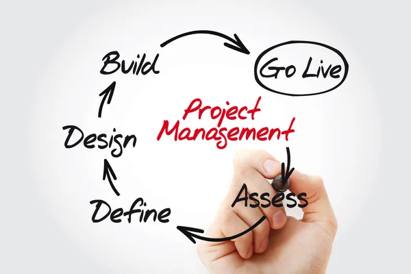 Project Management Mind Map Flowchart Marker Business Concept Presentations Reports — Stock ...