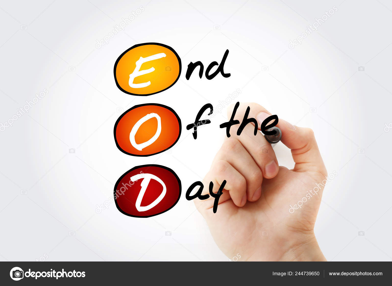 Eod End Day Acronym Marker Business Concept Background Stock Photo by ...