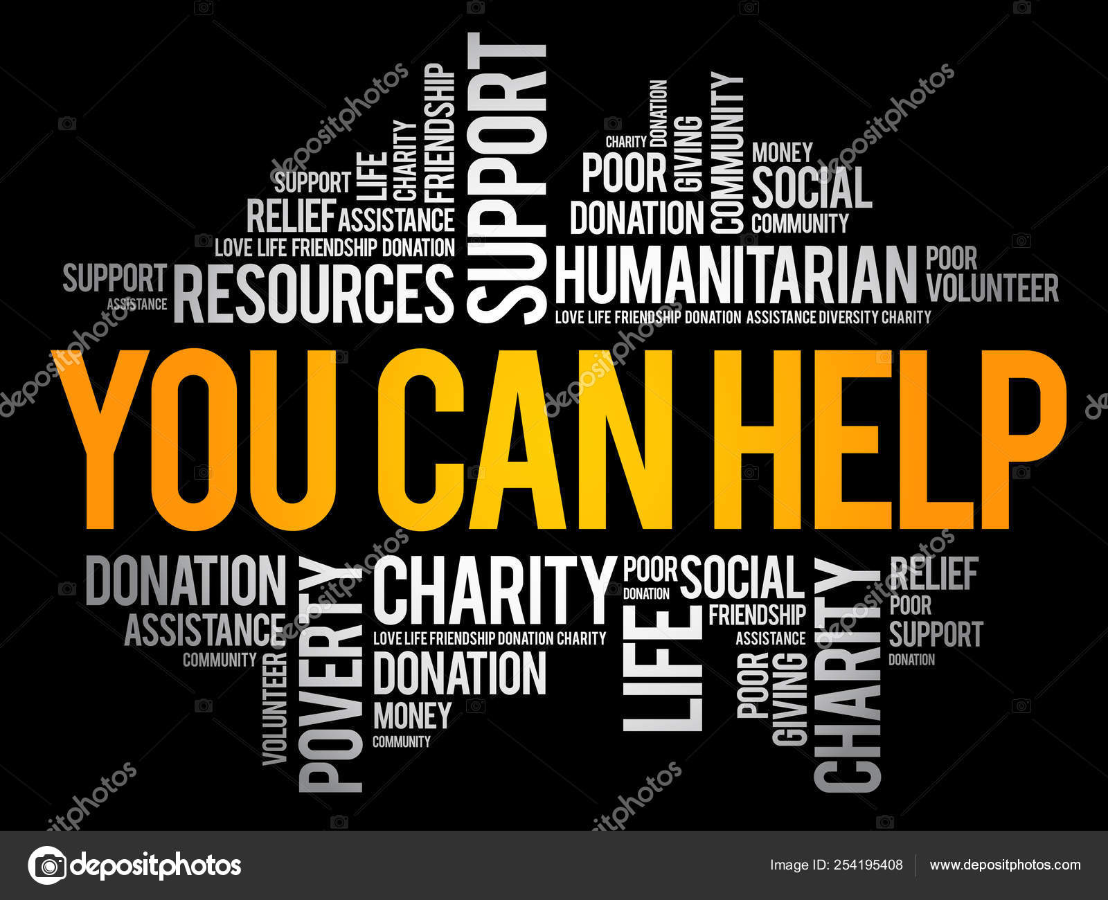 You can help word cloud collage Stock Vector Image by ©dizanna #254195408